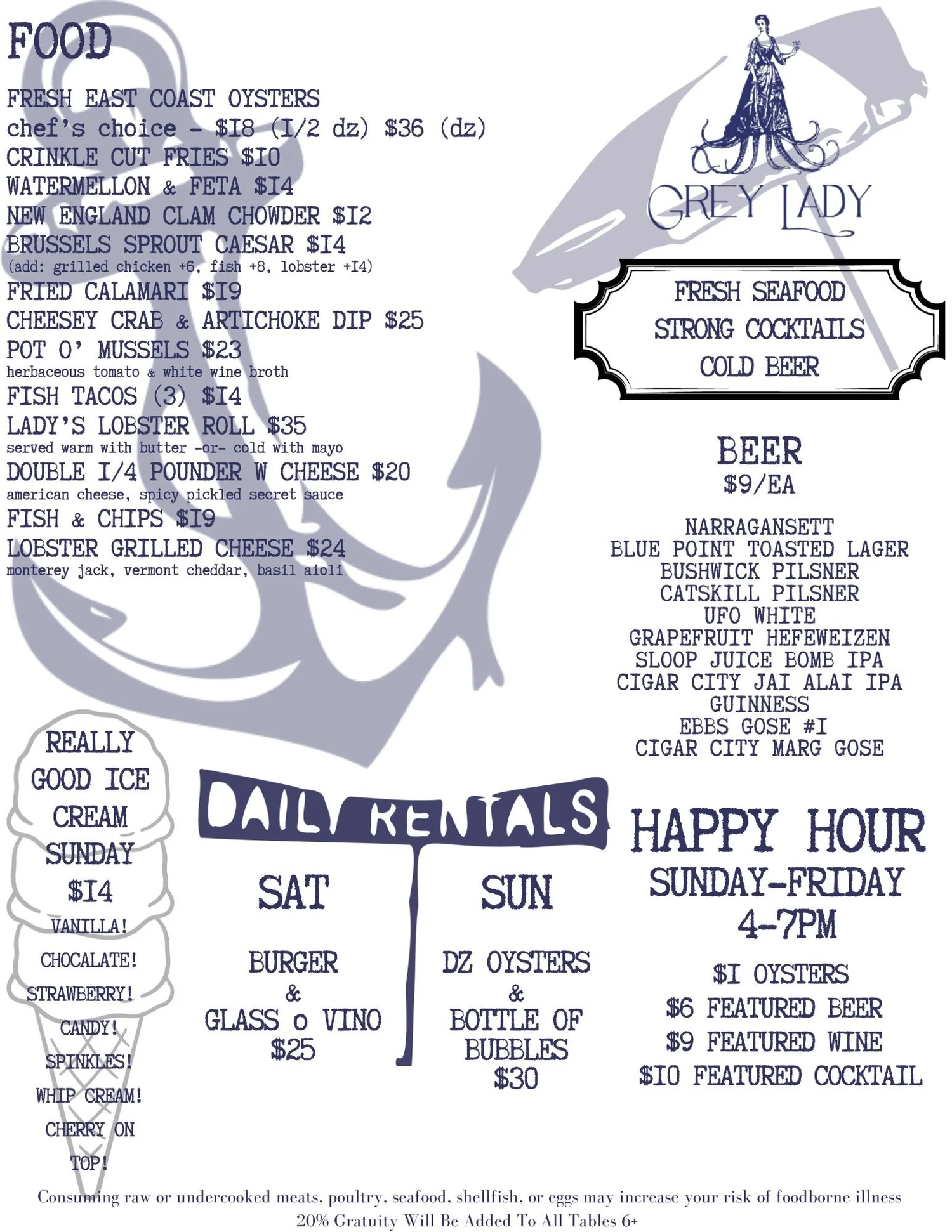 Dinner — Grey Lady