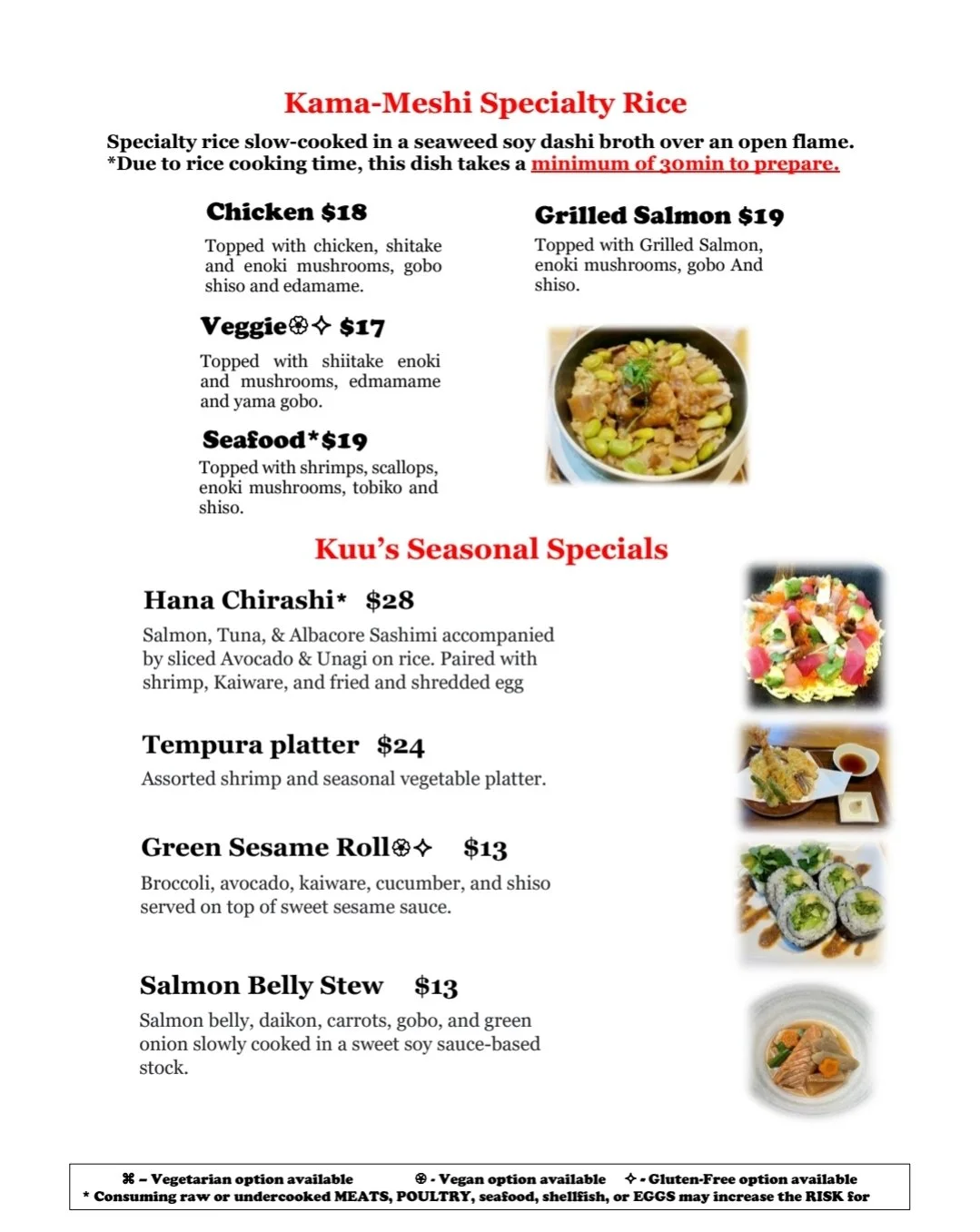 Menu — Wa Kitchen Kuu