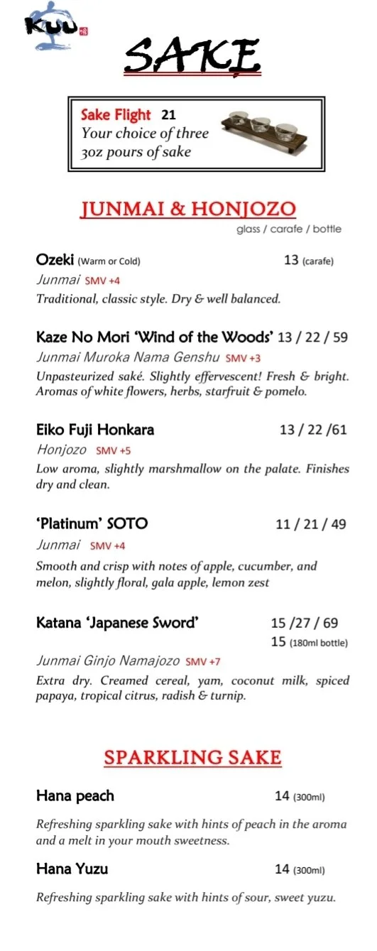 Menu — Wa Kitchen Kuu