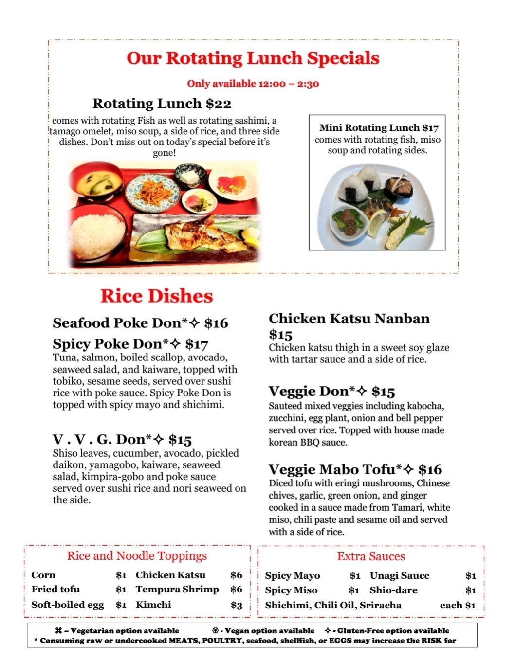 Menu — Wa Kitchen Kuu