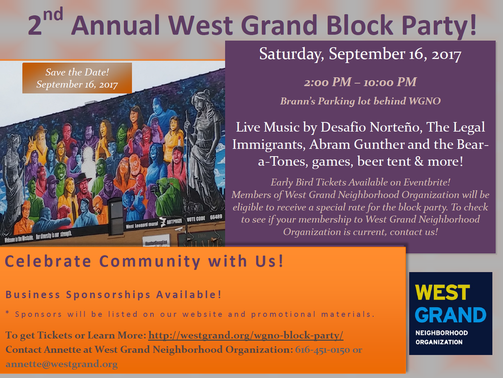 2nd Annual WGNO Block Party — West Grand Neighborhood Organization