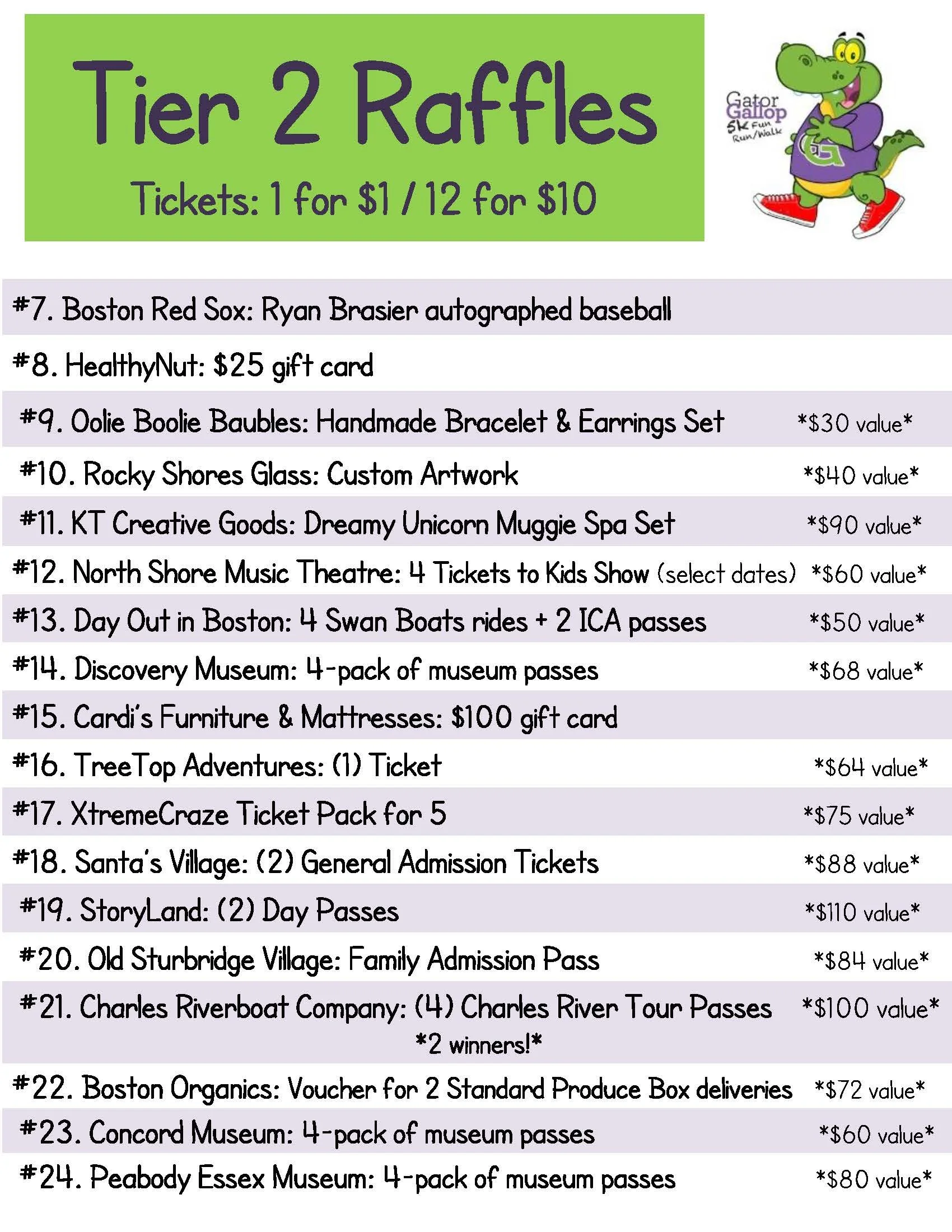 Gator Gallop Raffles — Greenwood School PTO