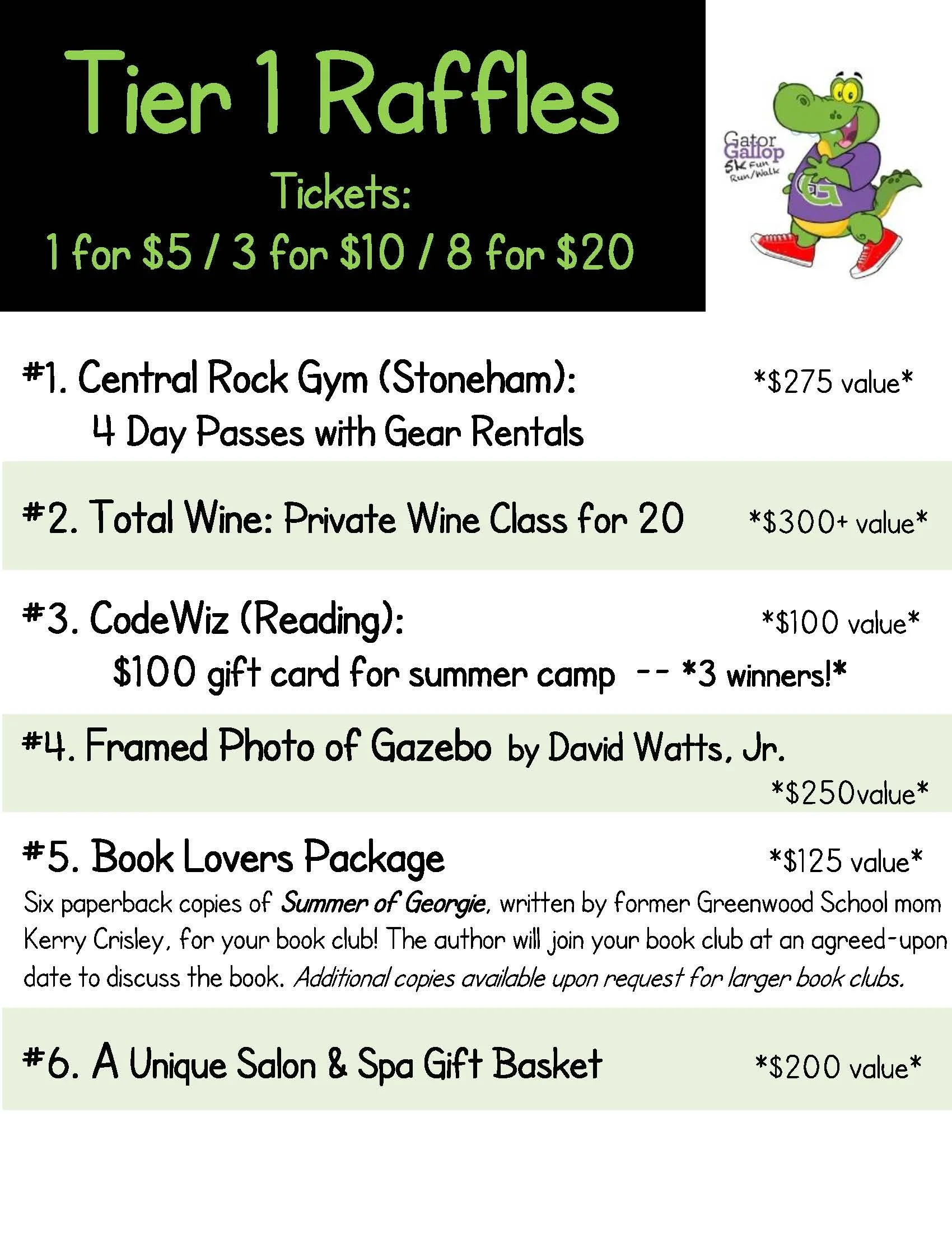 Gator Gallop Raffles — Greenwood School PTO