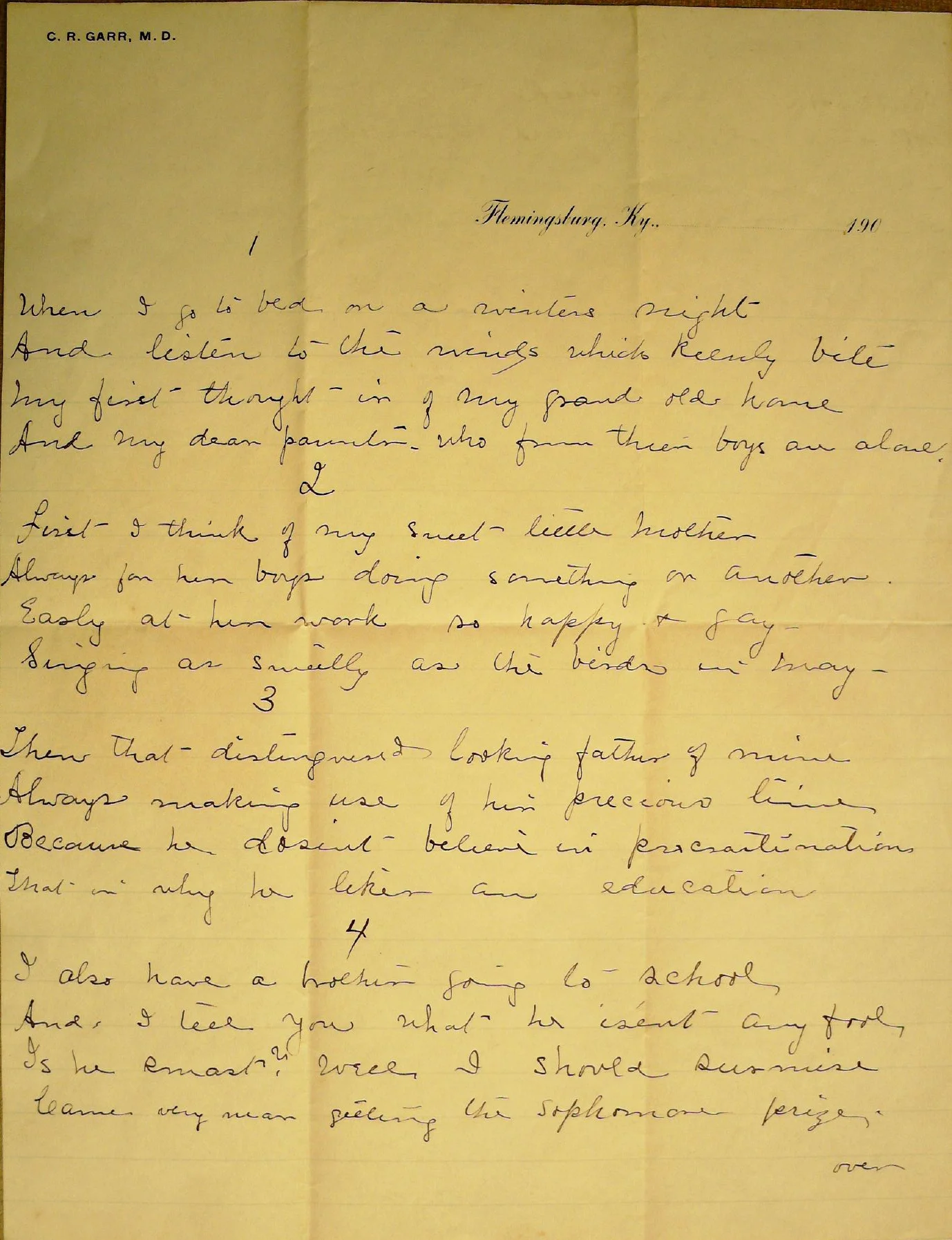 Clyde Lewis Garr Poem — Family History