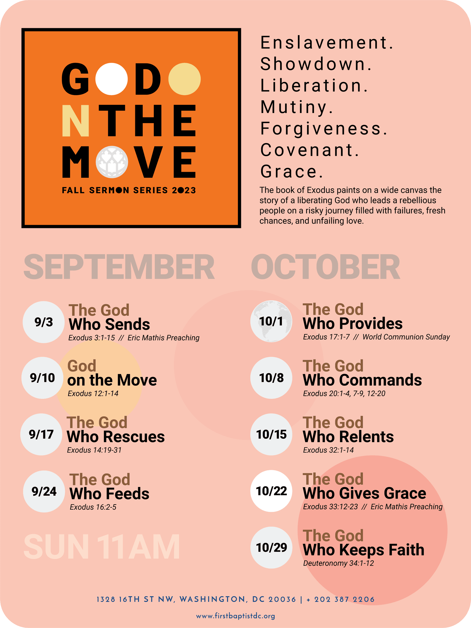 God on the Move // Fall 2023 Sermon Series — The First Baptist Church ...