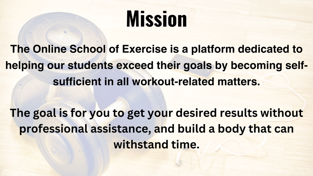 Mission — The Online School of Exercise