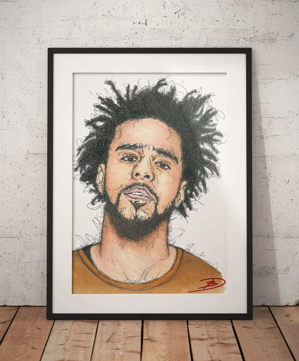 J Cole Drawing