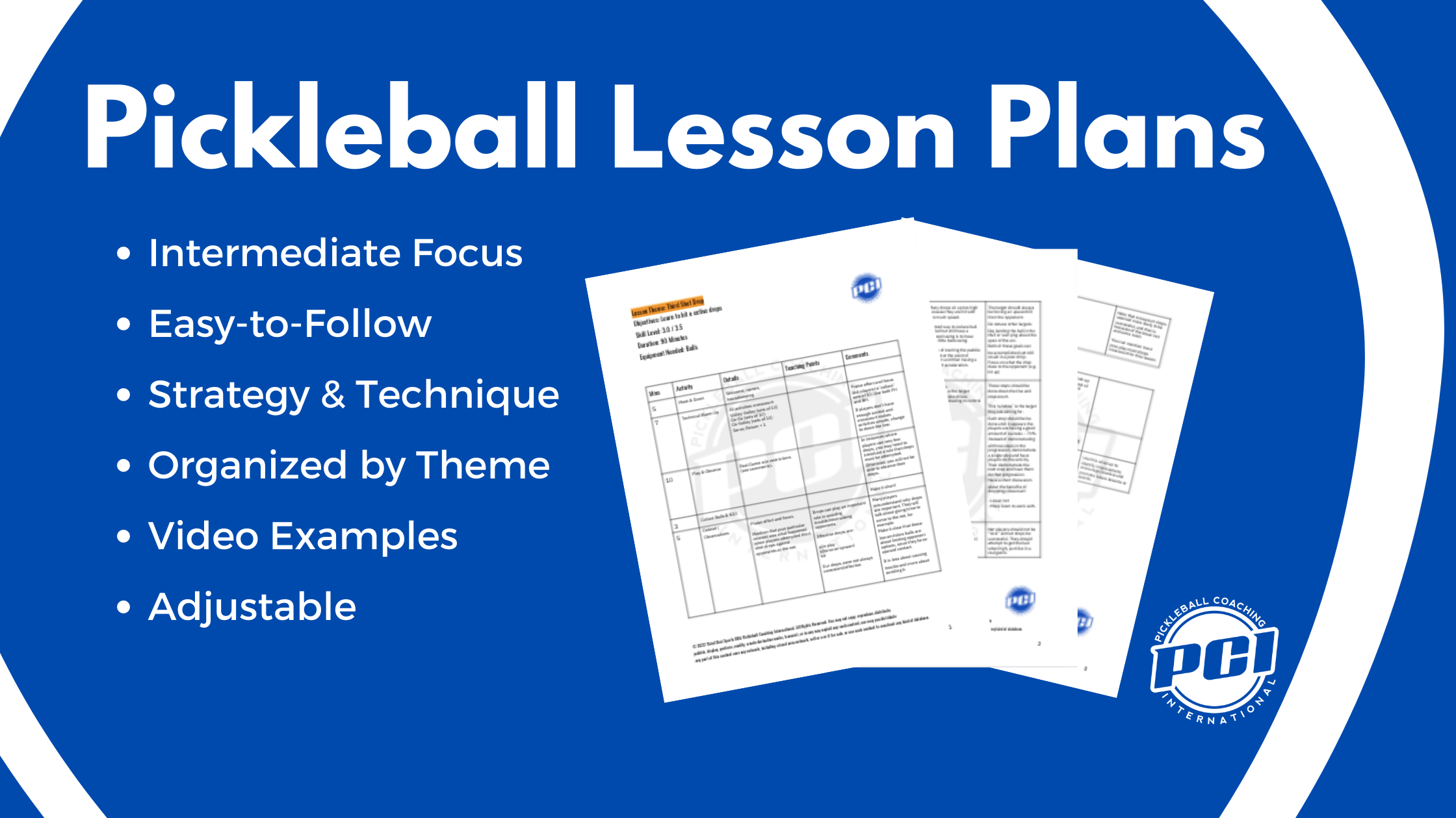 Premium Lesson Plans — Pickleball Coaching International