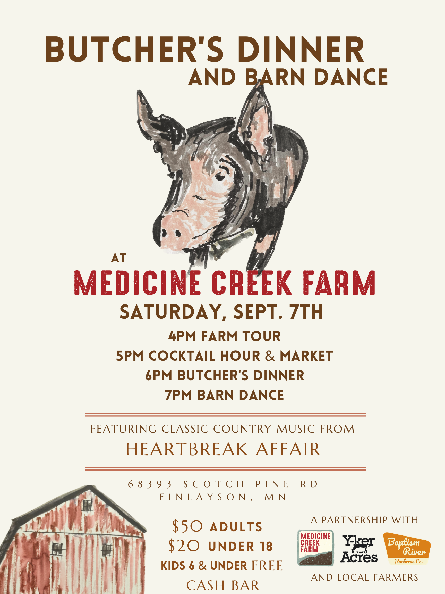 2024 Butcher's Dinner & Barn Dance September 7th — Medicine Creek Farm