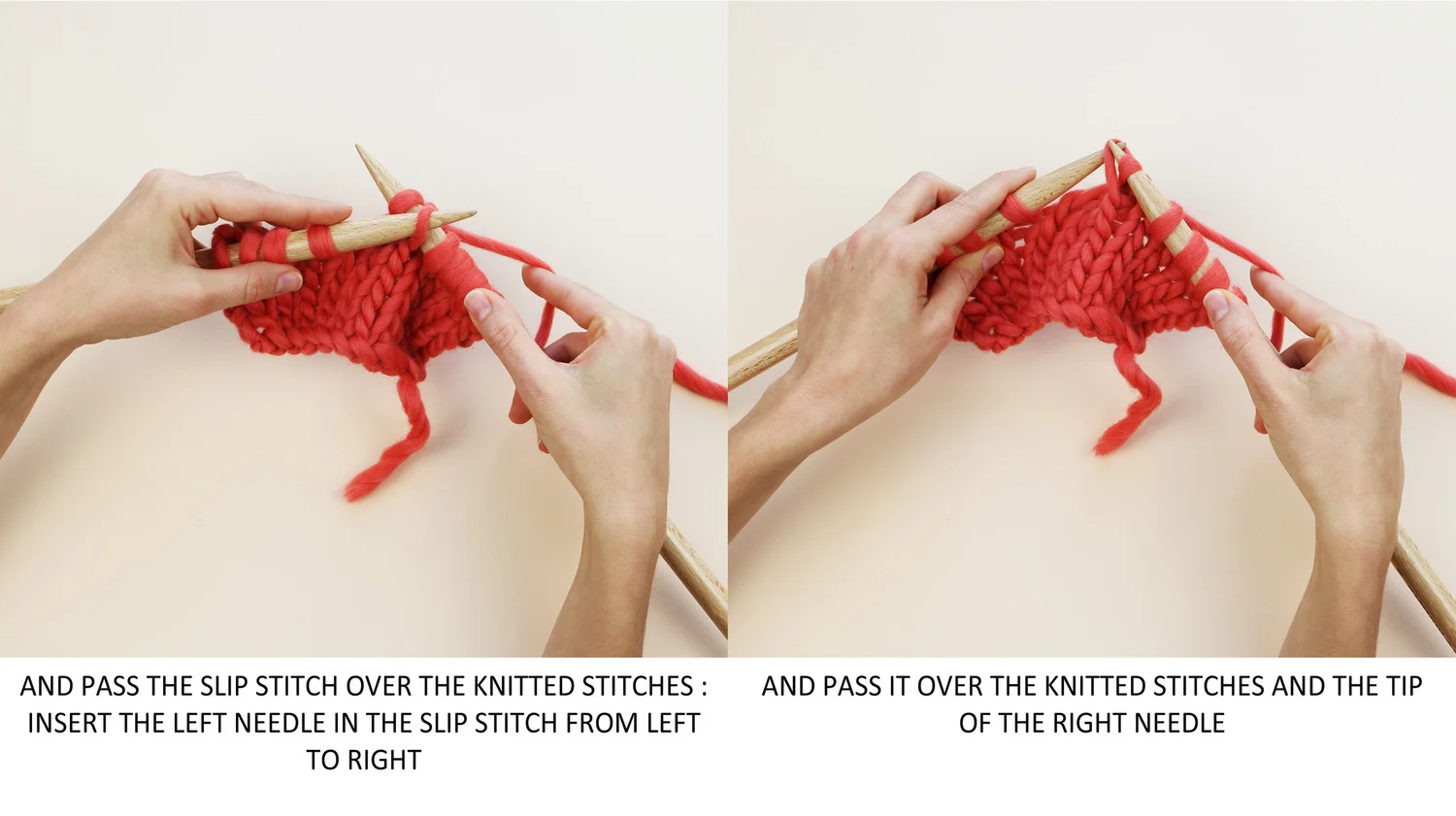 Surjet double endroit - Left leaning double decrease — trust the mojo