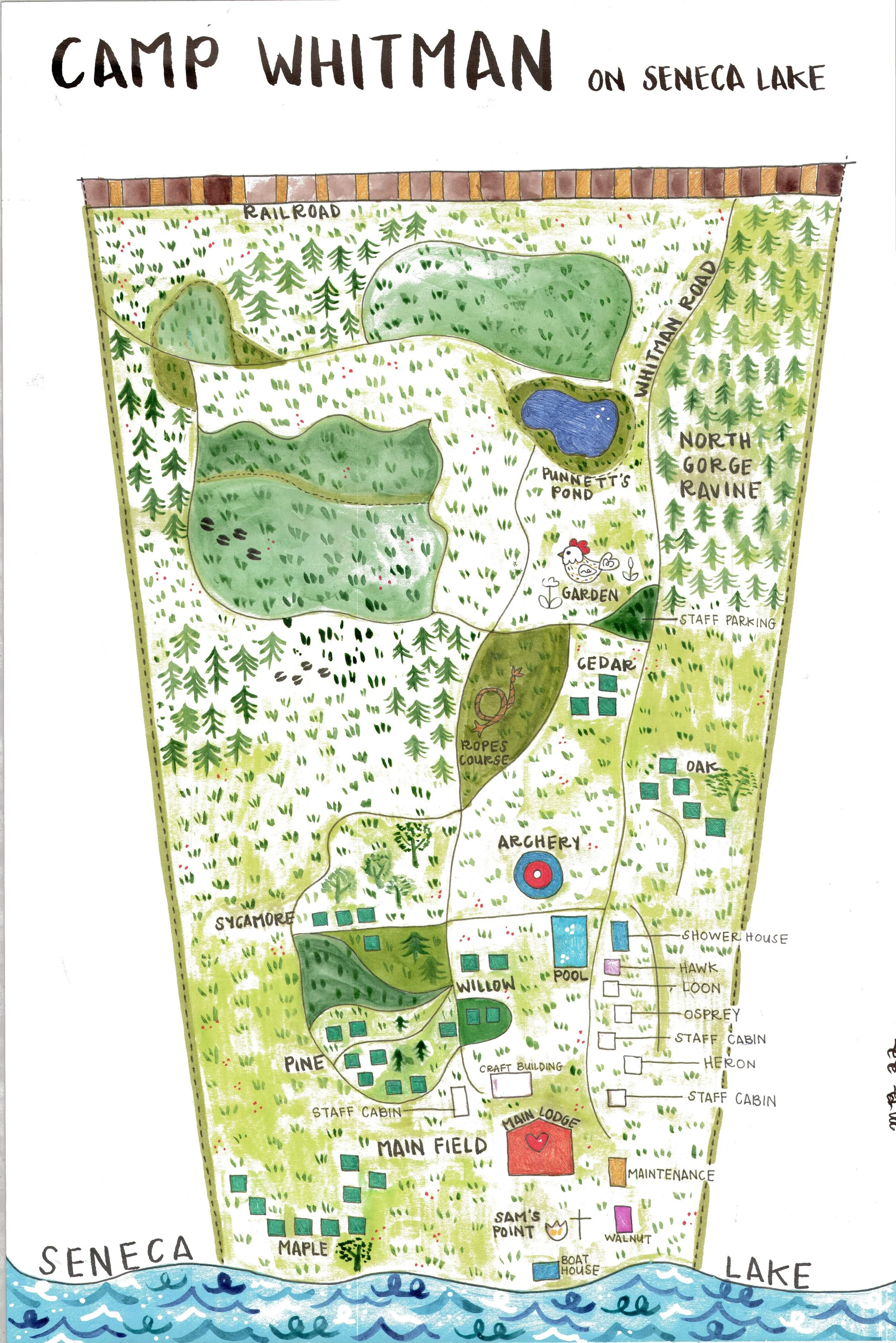 Camp Map — Camp Whitman on Seneca Lake