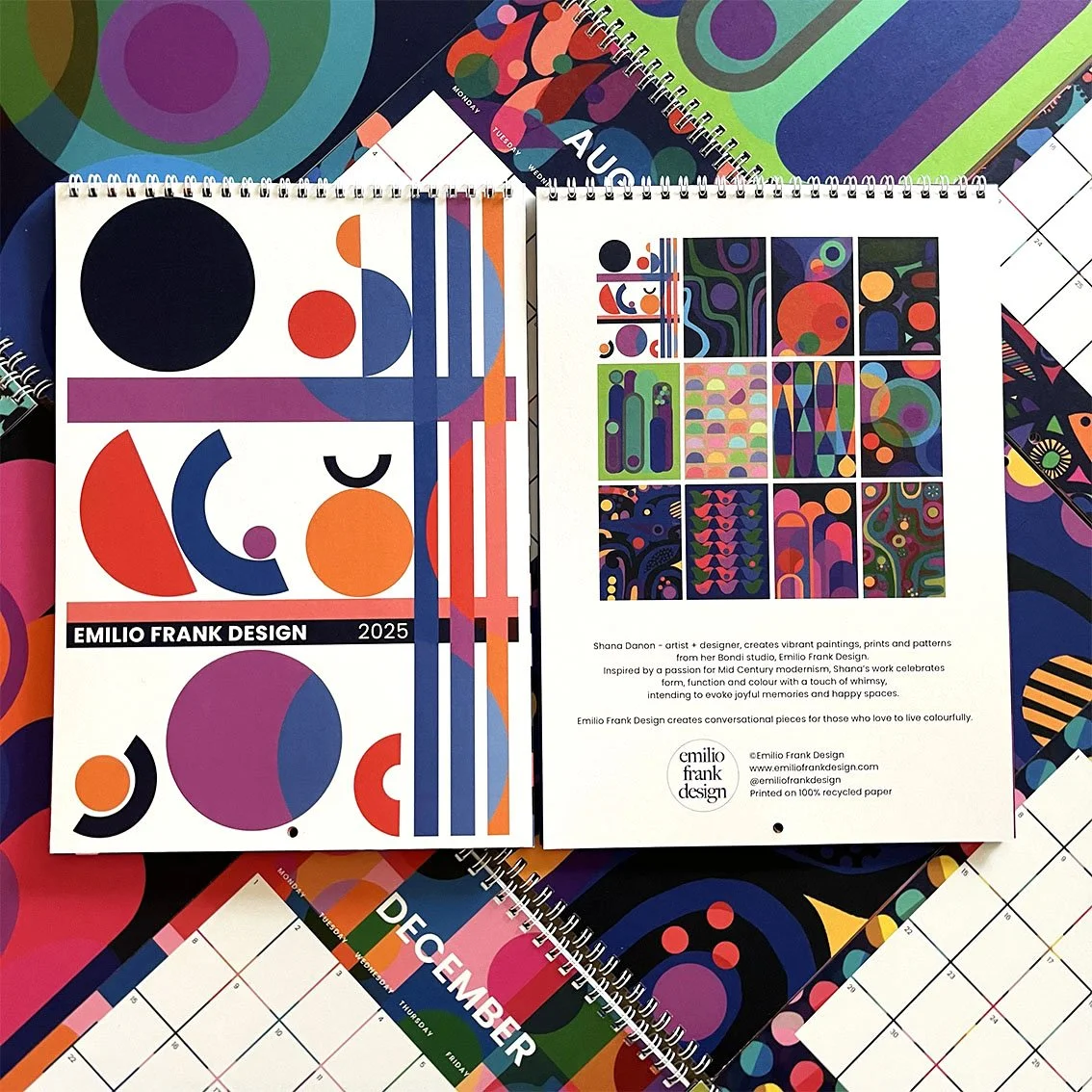 2025 Geometric Abstract Calendar - Double the Colour, double the fun ...