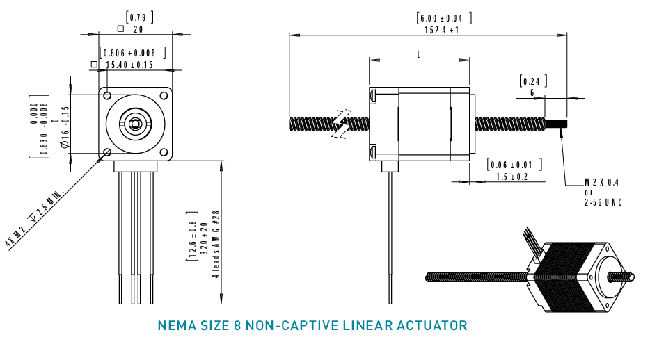 Nema 8 Linear Actuators | Stepper Motor — DINGS' Motion USA