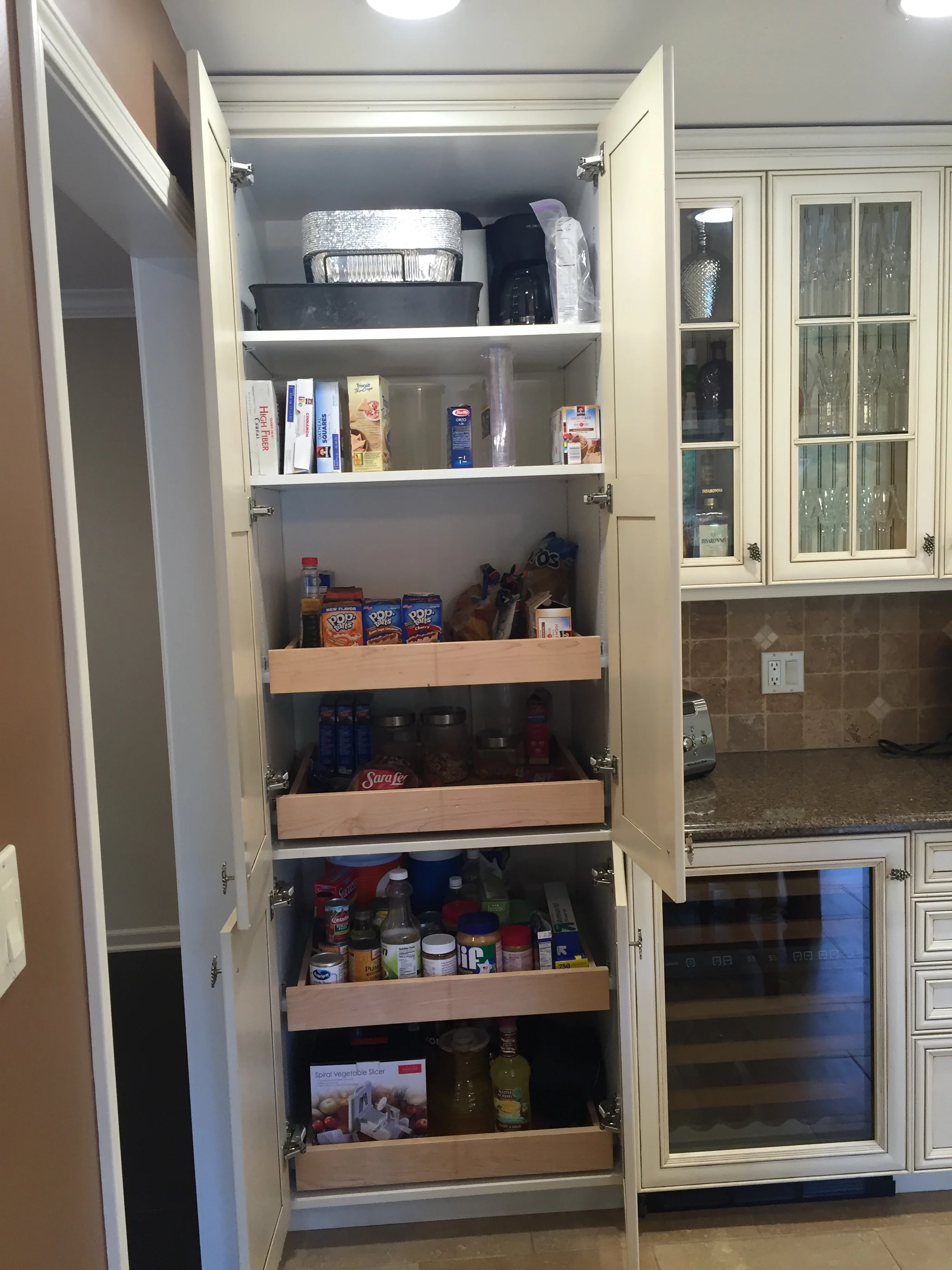 Perfect Custom White Wood Kitchen Complete Cabinets Sub Zero Thermador ...