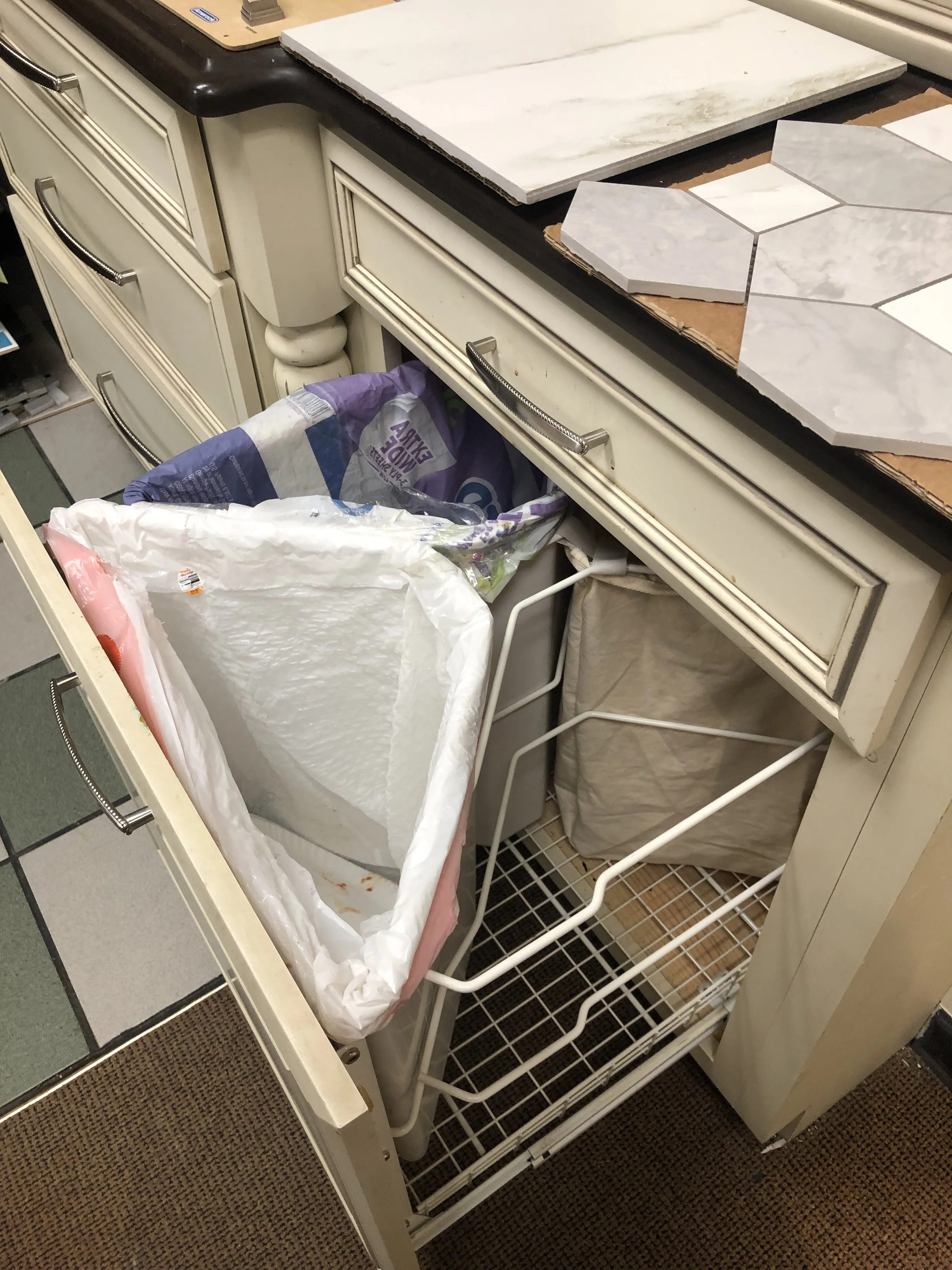 NEW Custom Wood Fieldstone Bar Butler's Pantry Leaded Glass White Cream ...