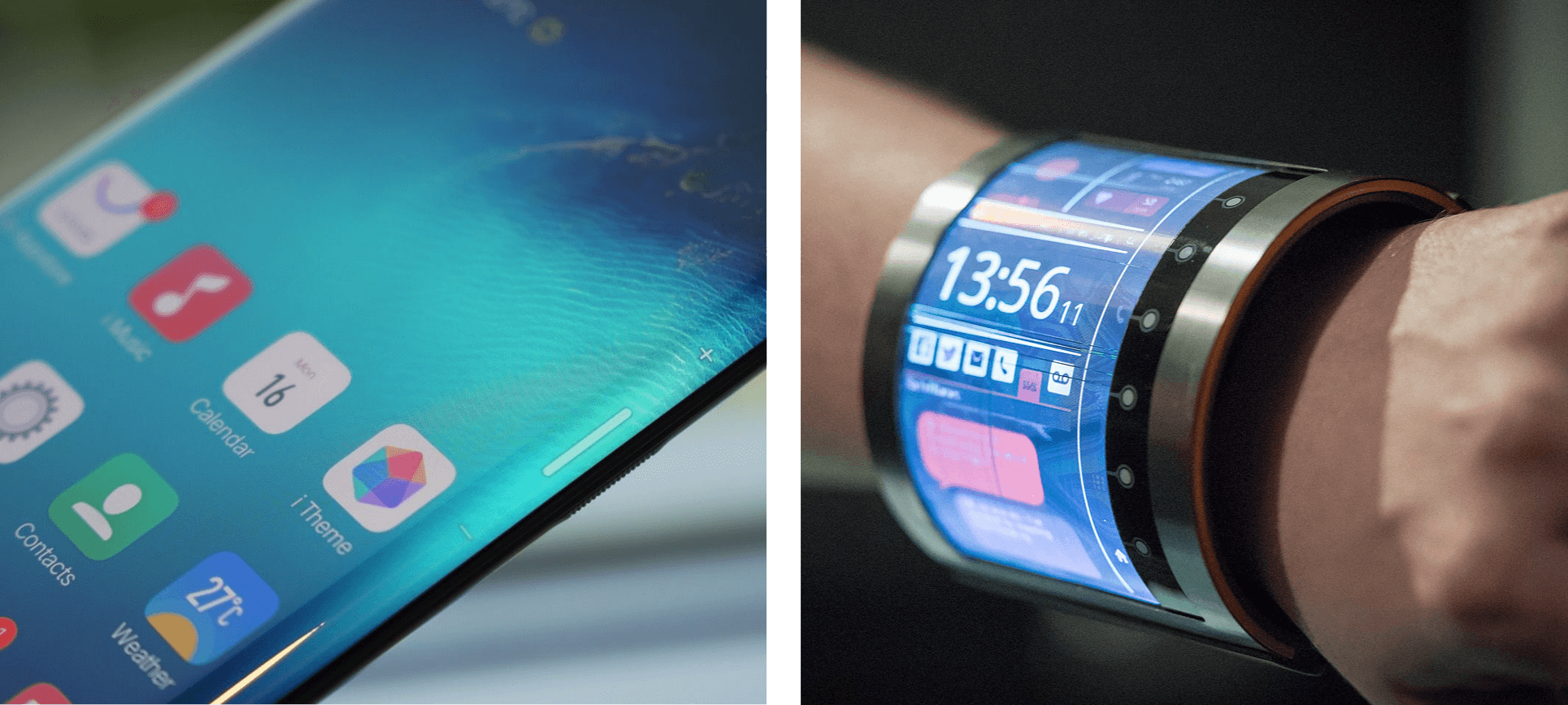 How to Optimize the Light Extraction in Flexible, Curved Displays