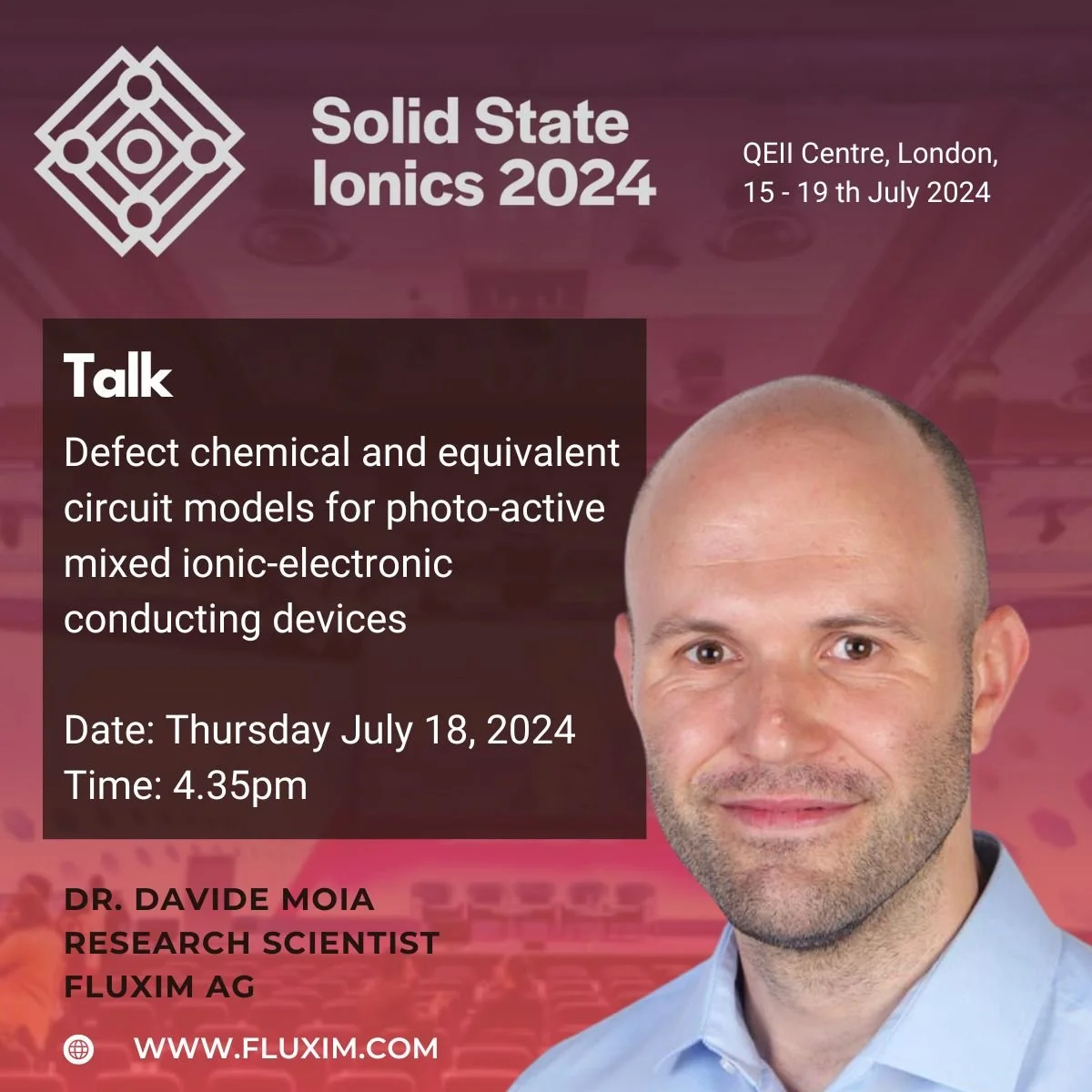 24th International Conference on Solid State Ionics (SSI24) - July 15-19, 2024, London