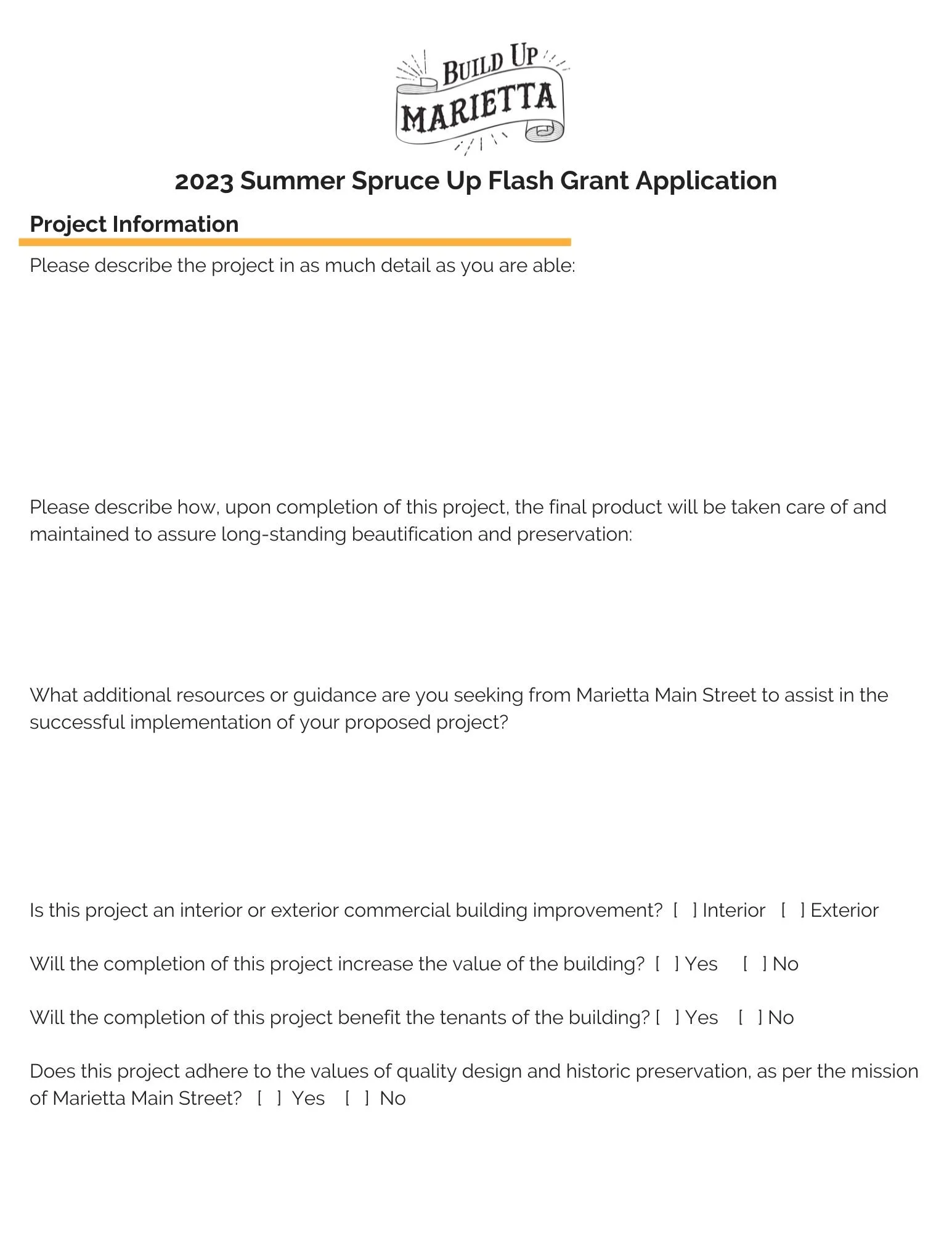 Build Up Marietta: Summer Spruce Up Flash Grant now live! — Marietta Main Street