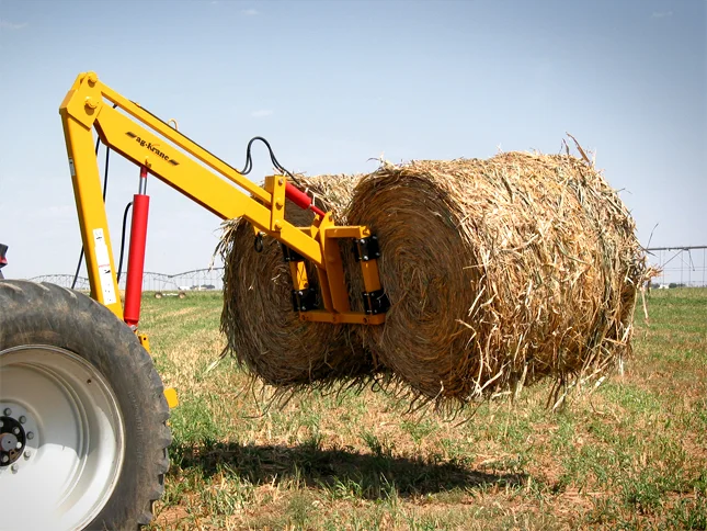Tractor Front End Loader Pallet Forks, Hay Bale Spear Attachment - Ag Krane