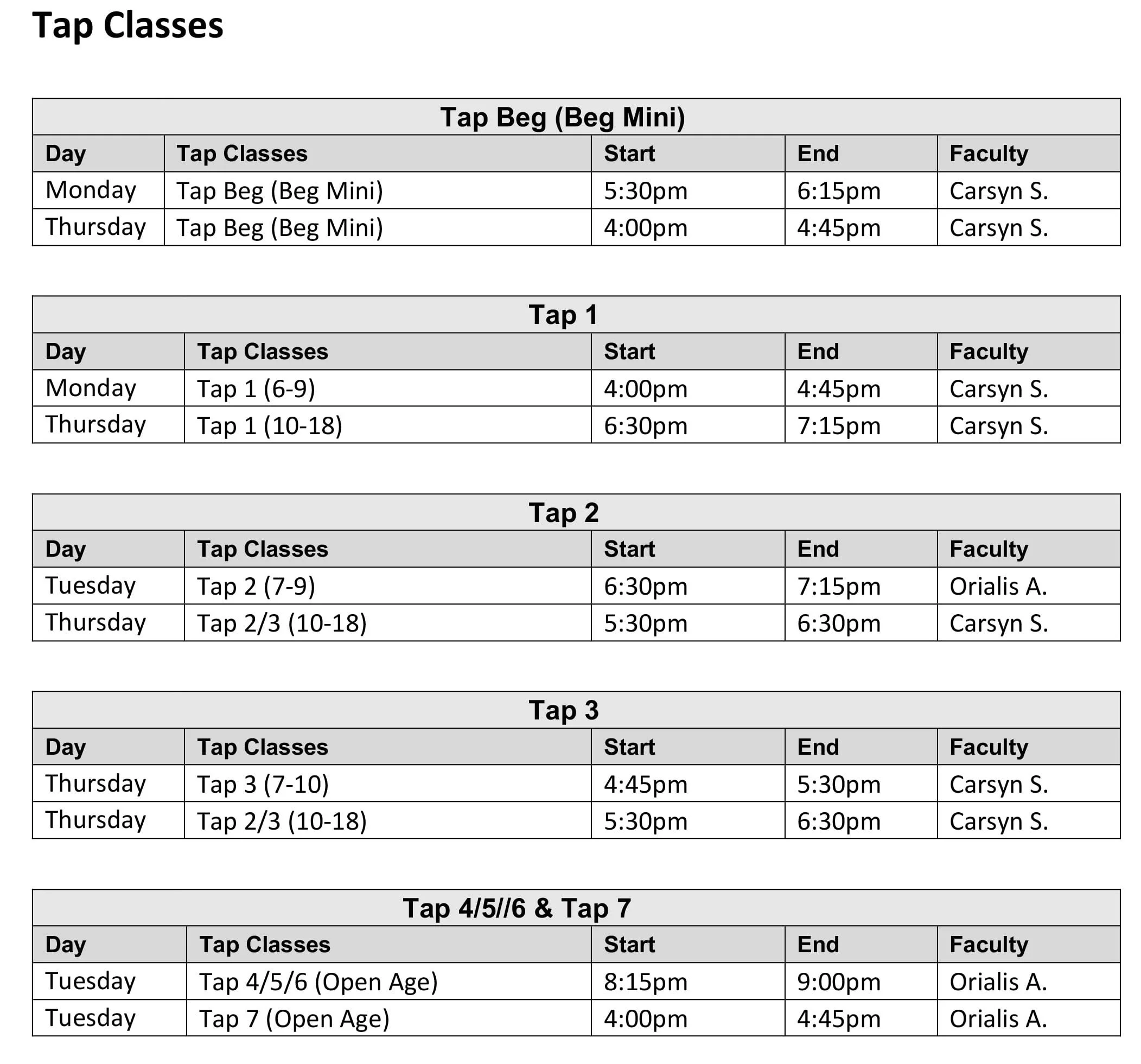 Tap Classes — Murrieta Dance Project