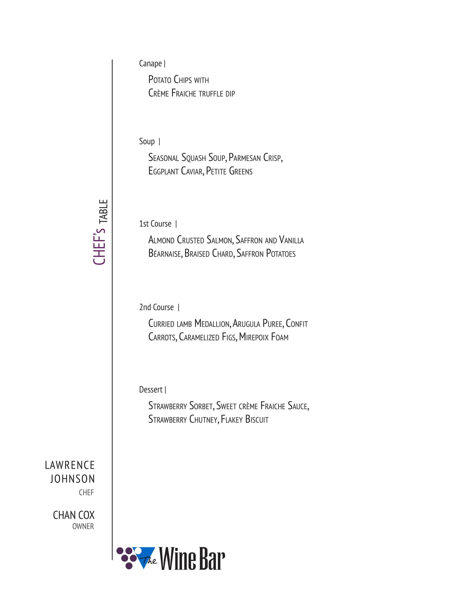 Chef's Table — The Wine Bar