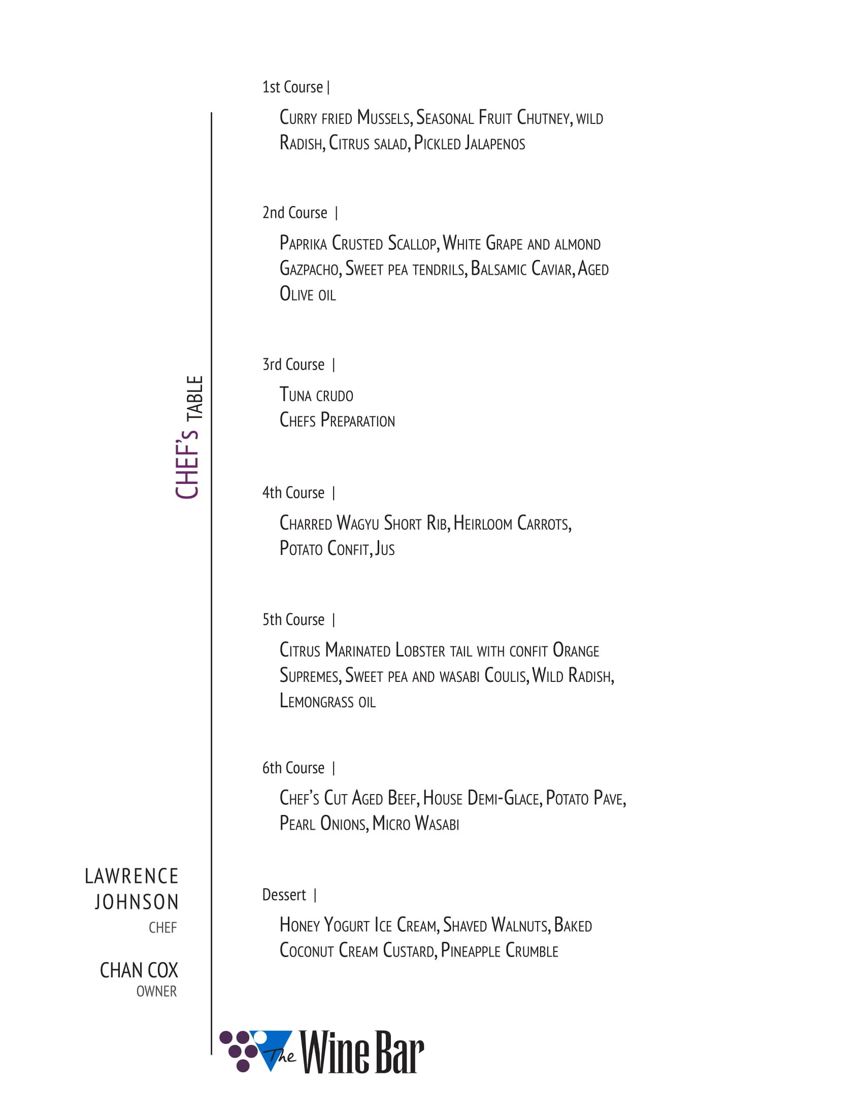 Chef's Table — The Wine Bar