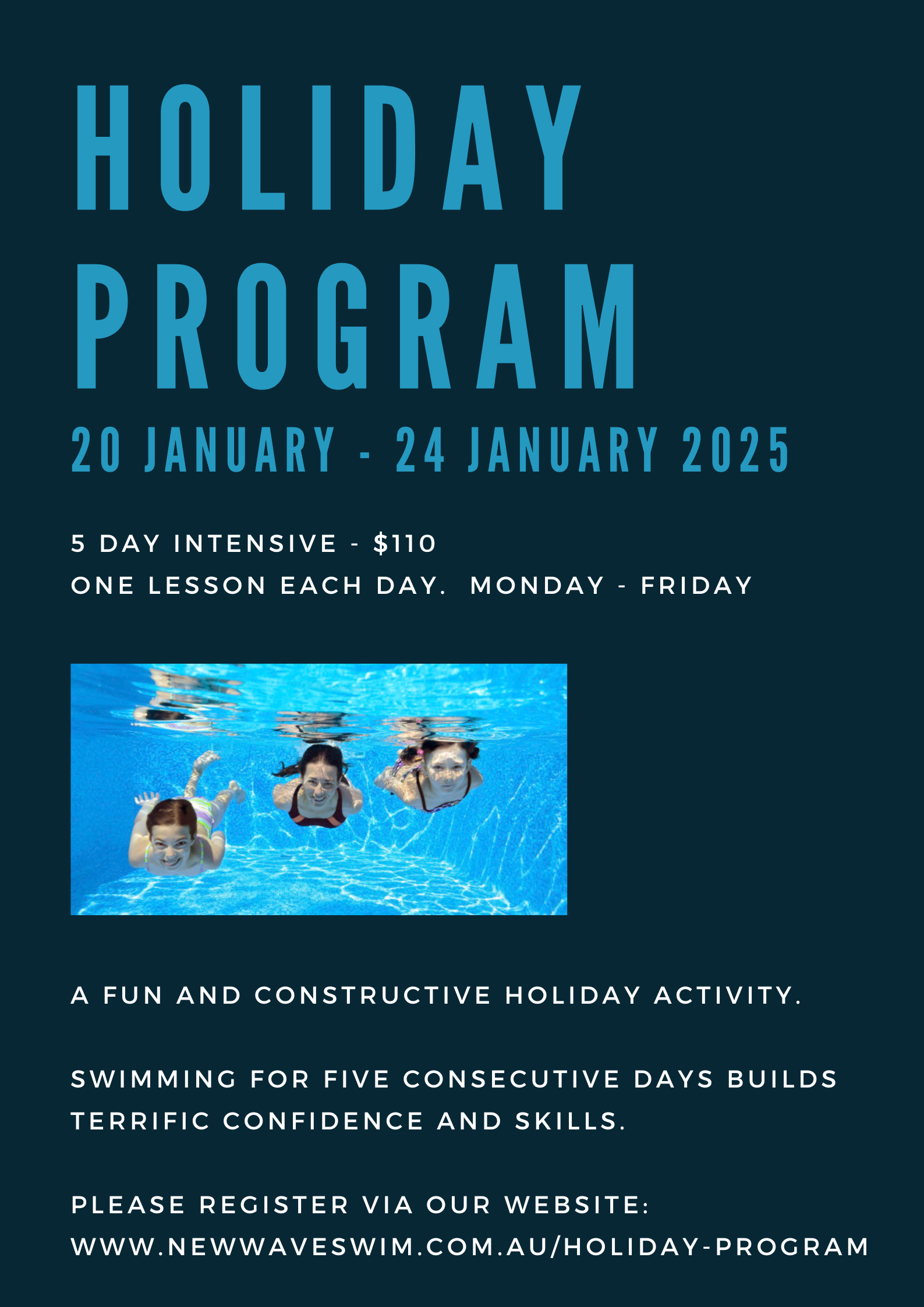 HOLIDAY PROGRAM - January 2025 — New Wave Swim School - Home