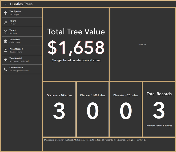 How the Village of Huntley Improves Tree Quality with GIS Dashboards — Ruekert & Mielke, Inc.