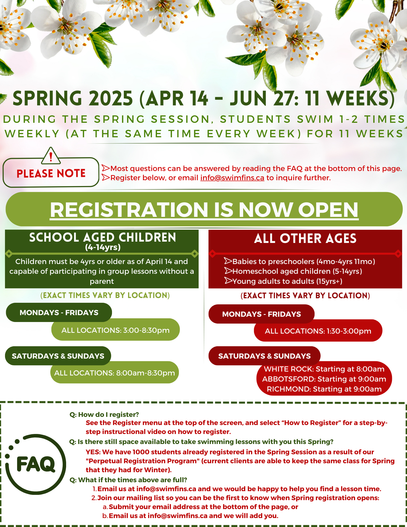 Kids Swimming Lessons — Swim Fins Swim School