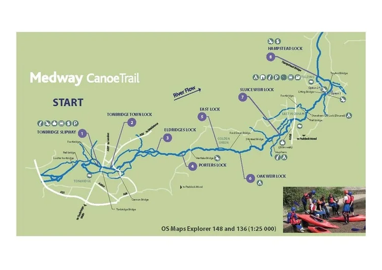 The River Medway Map — River medway canoes Canoe Hire - Kayak Hire ...