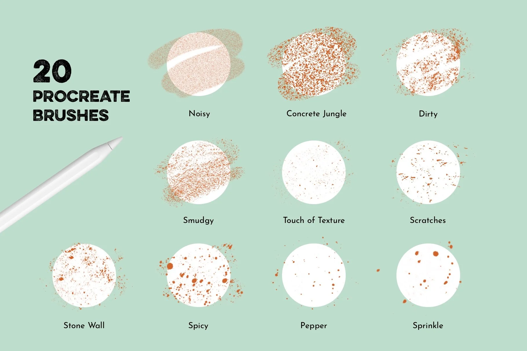Splatter and Speckle Procreate Stamp Brushes