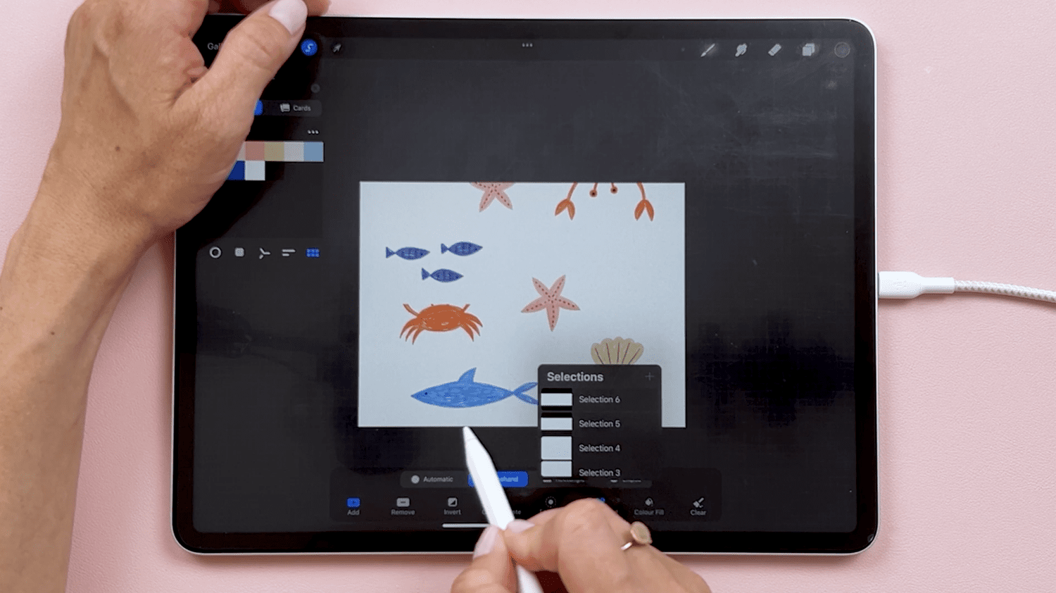 How to Create a Sketched Sea Creatures Pattern in Procreate