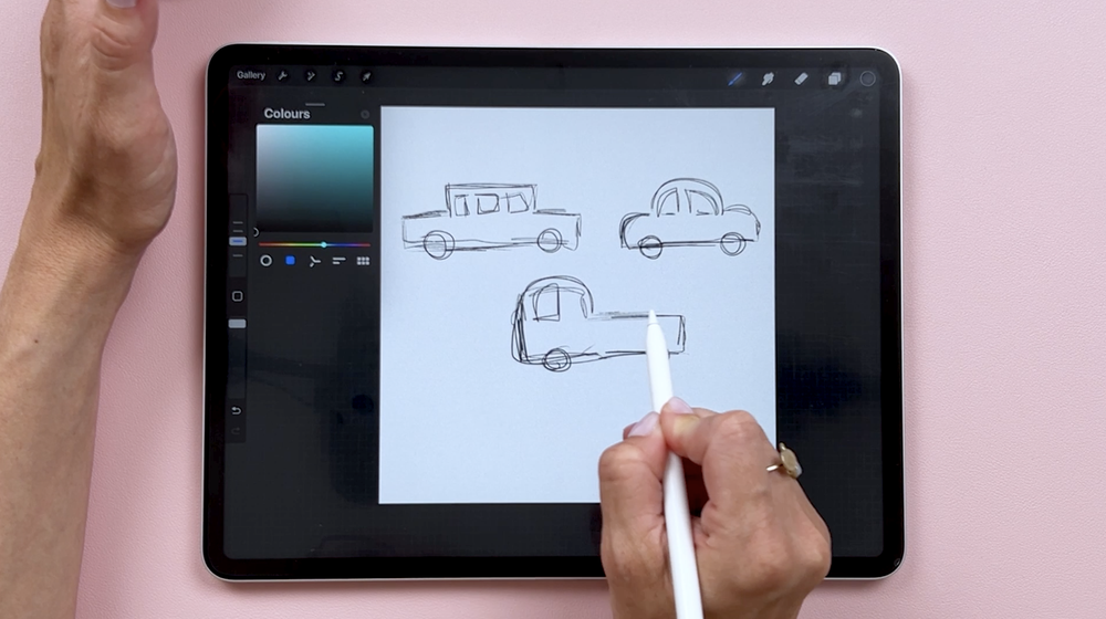 Create a chunky car pattern in Procreate