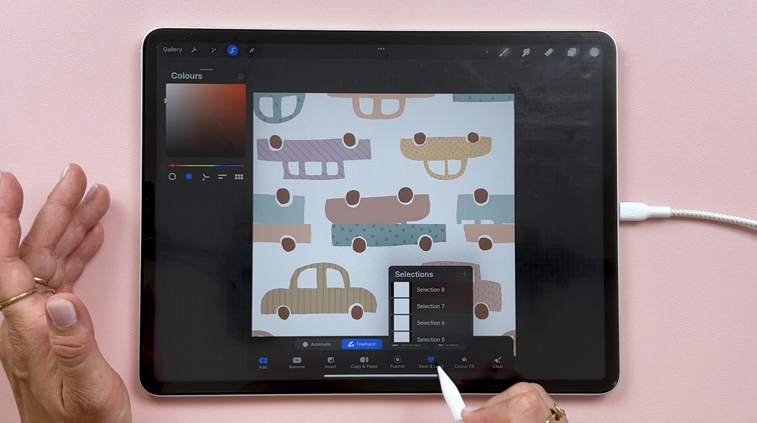 Create a chunky car pattern in Procreate