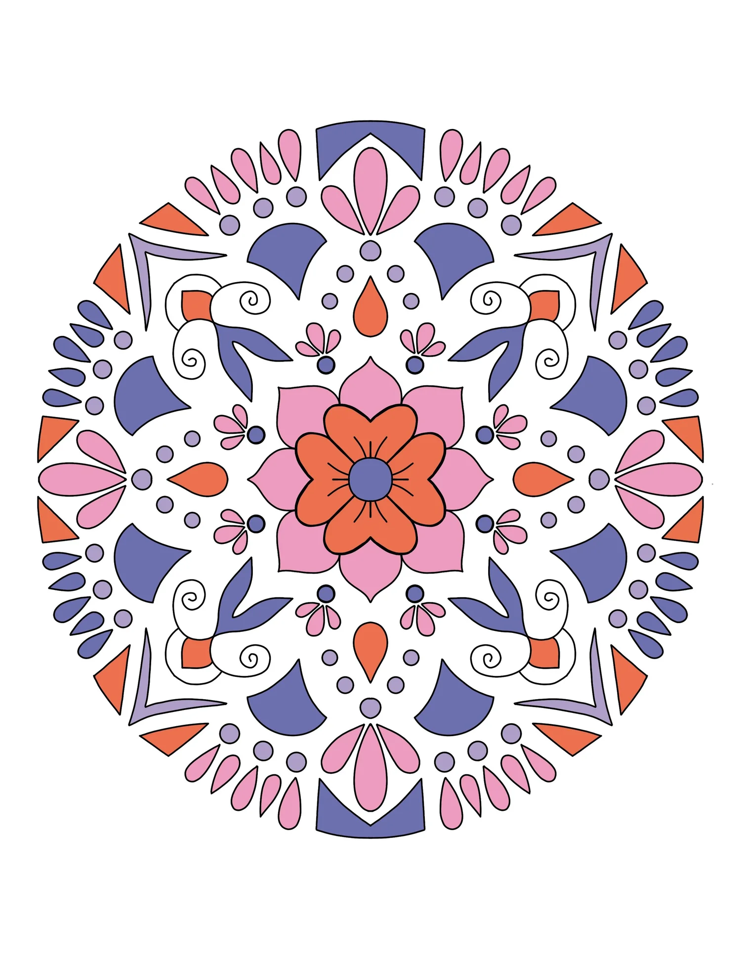 Freebie - 1 Free Shapes Coloring Page for Adults