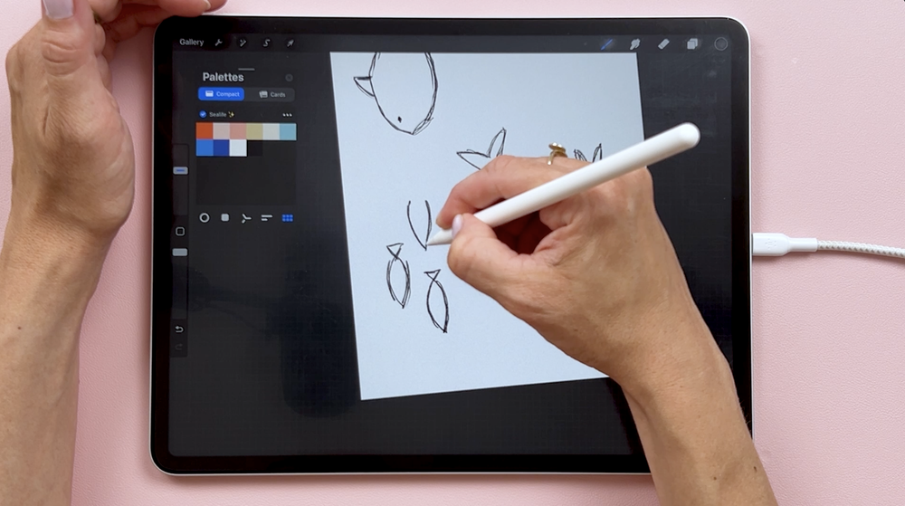 How to Create a Sketched Sea Creatures Pattern in Procreate