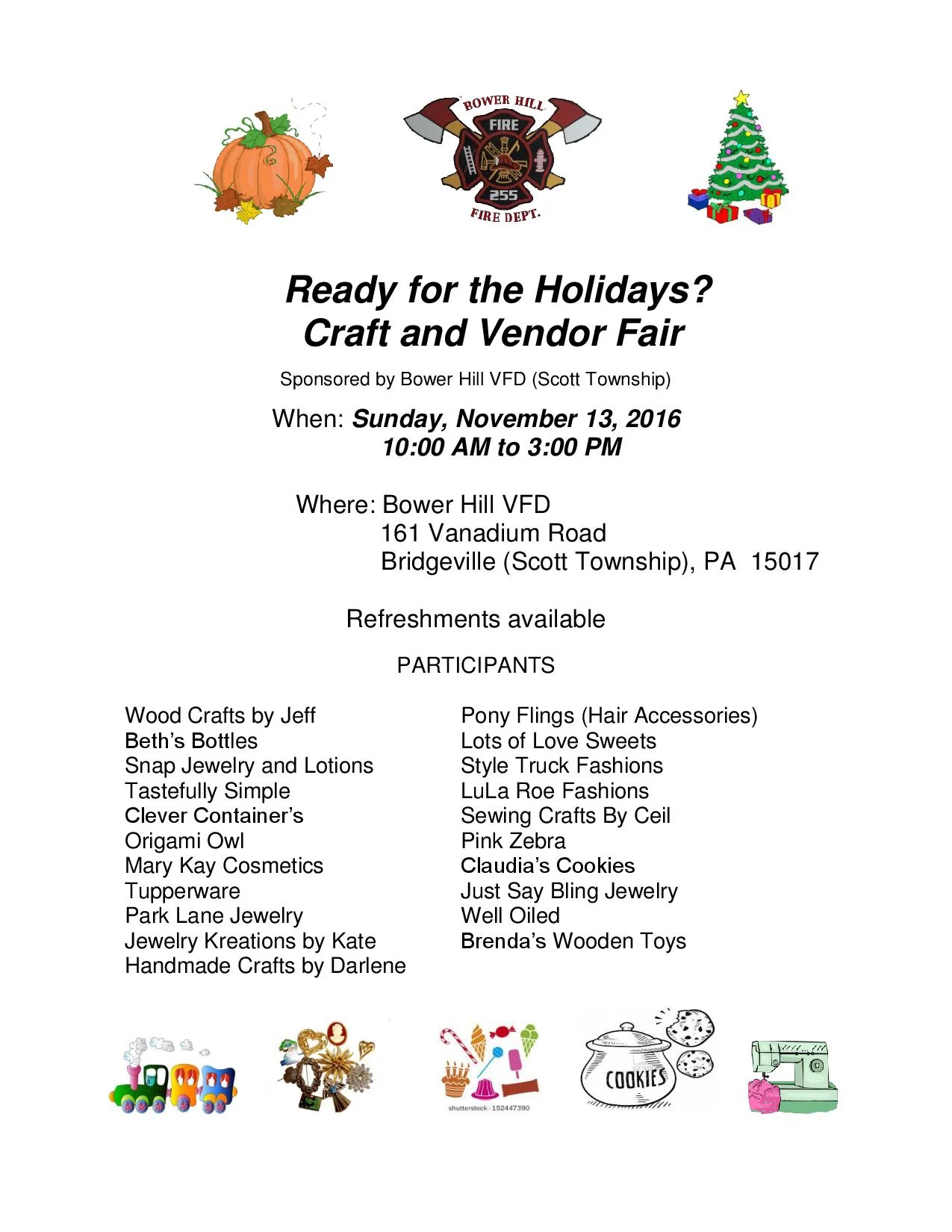 Craft and Vendor Fair — Bower Hill Volunteer Fire Dept.