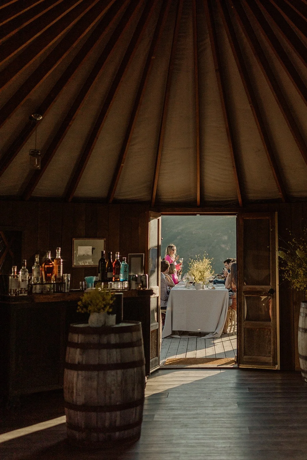 Modern Organic Welcome Dinner at the Yurt at The Lodge at Blue Sky ...