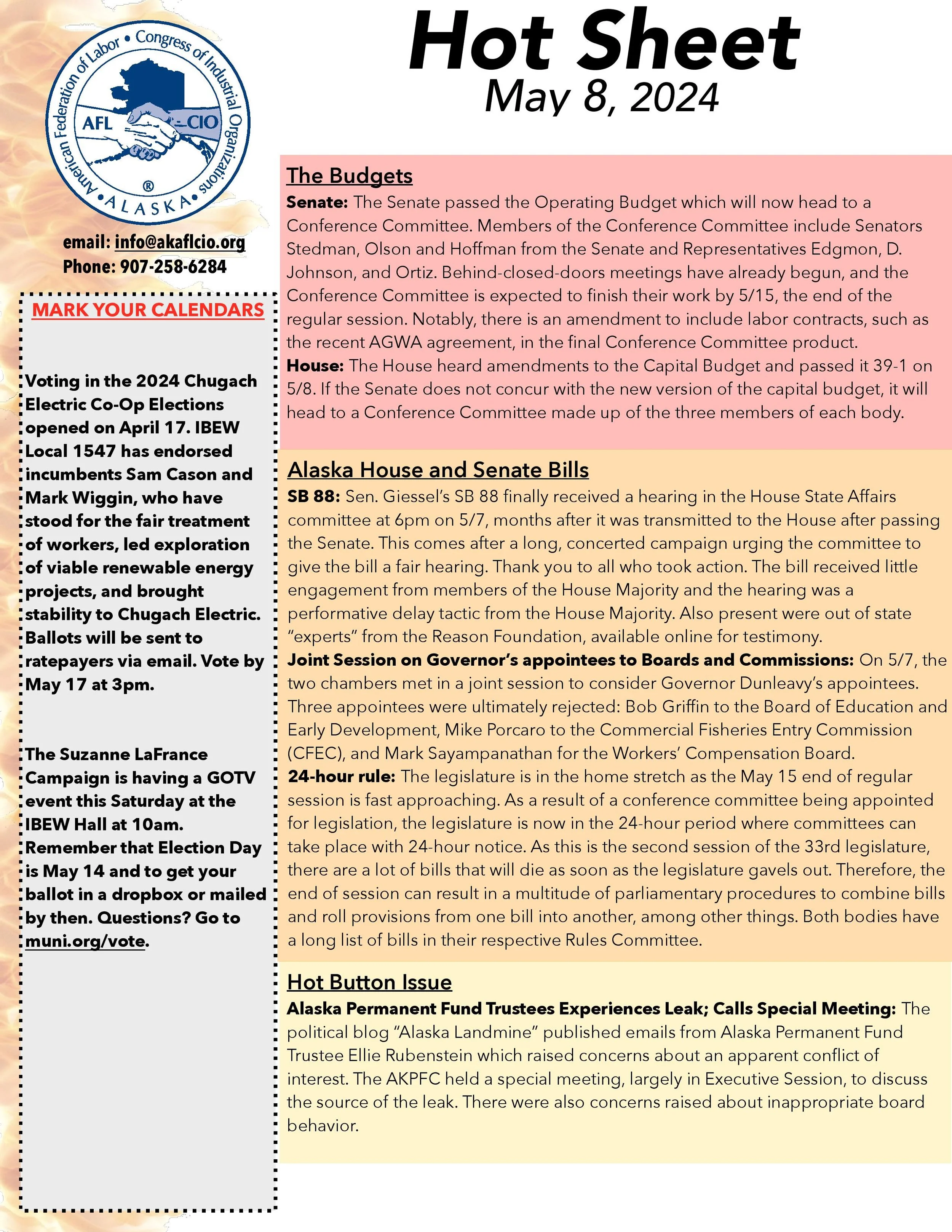 Weekly Hot Sheet — Alaska AFL-CIO