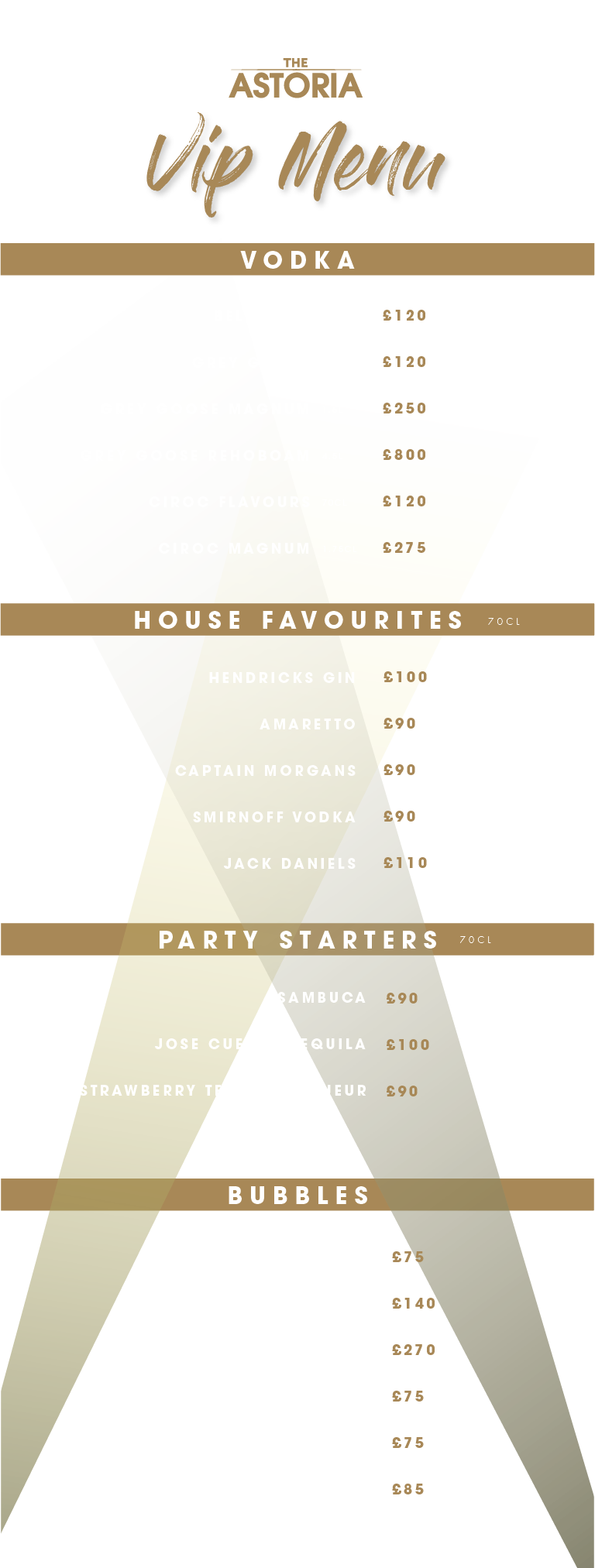 VIP Reservations — THE ASTORIA