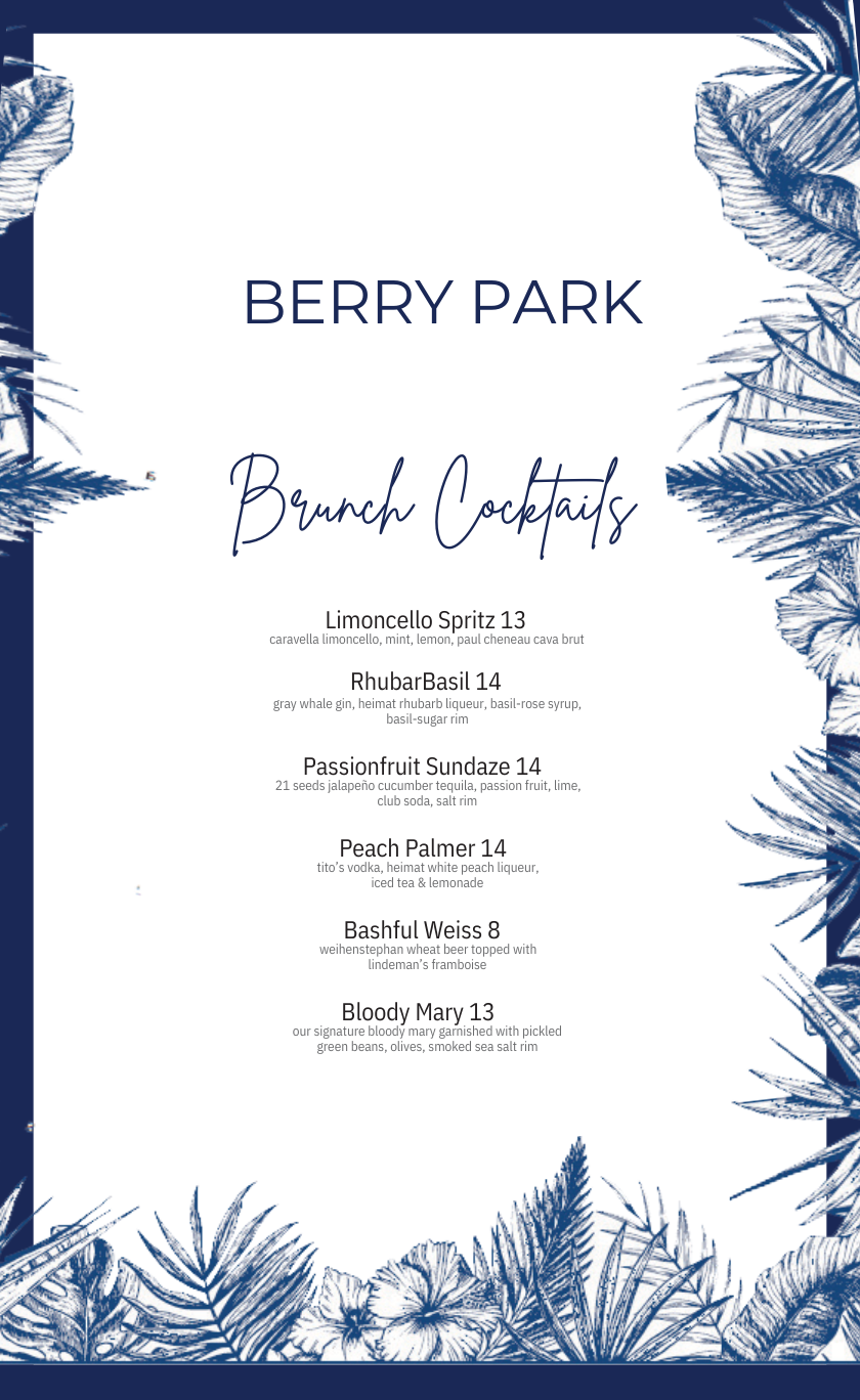Menu — Berry Park