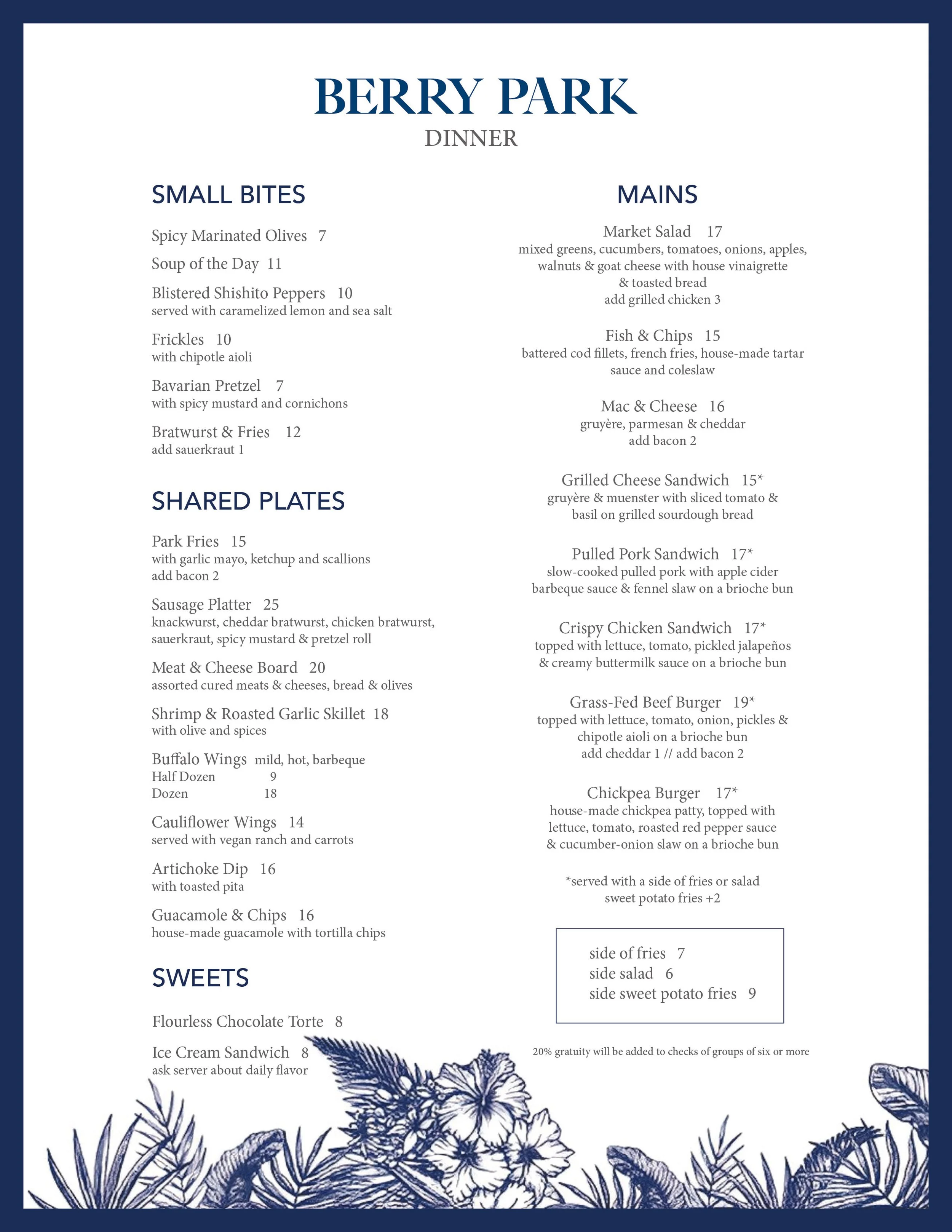 Menu — Berry Park