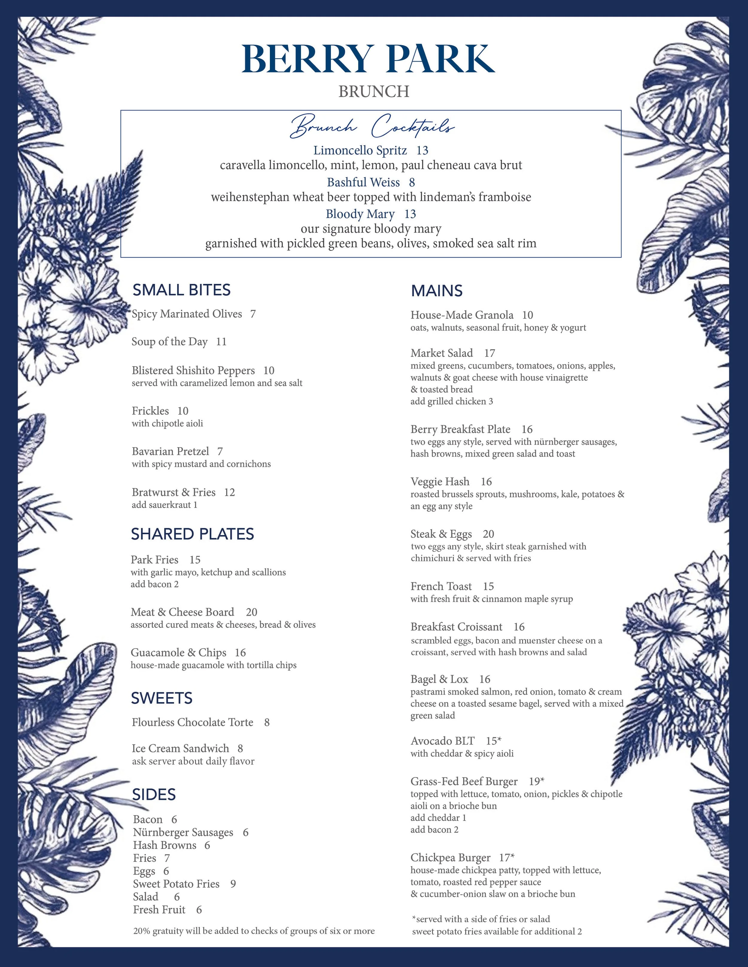 Menu — Berry Park