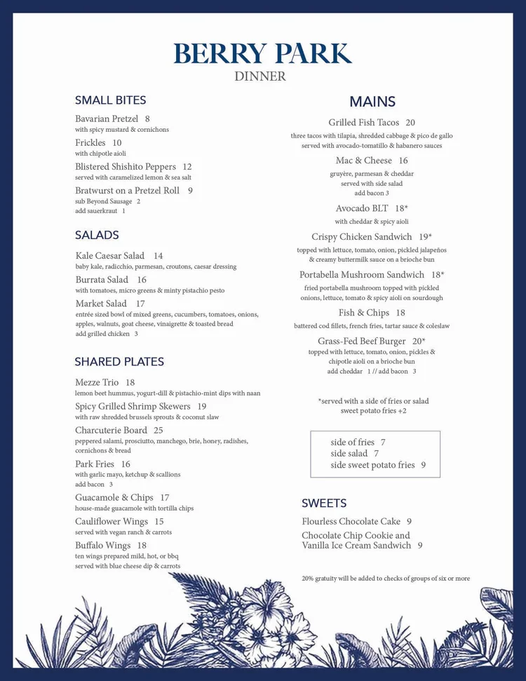 Menu — Berry Park