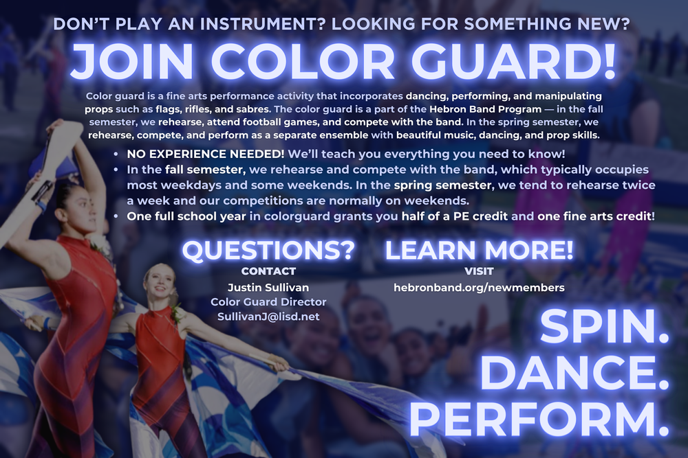 THE HEBRON COLORGUARD — THE HEBRON BAND