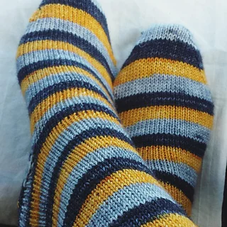 My magic formula for happiness: A Toe-up sock in self-striping yarn ...