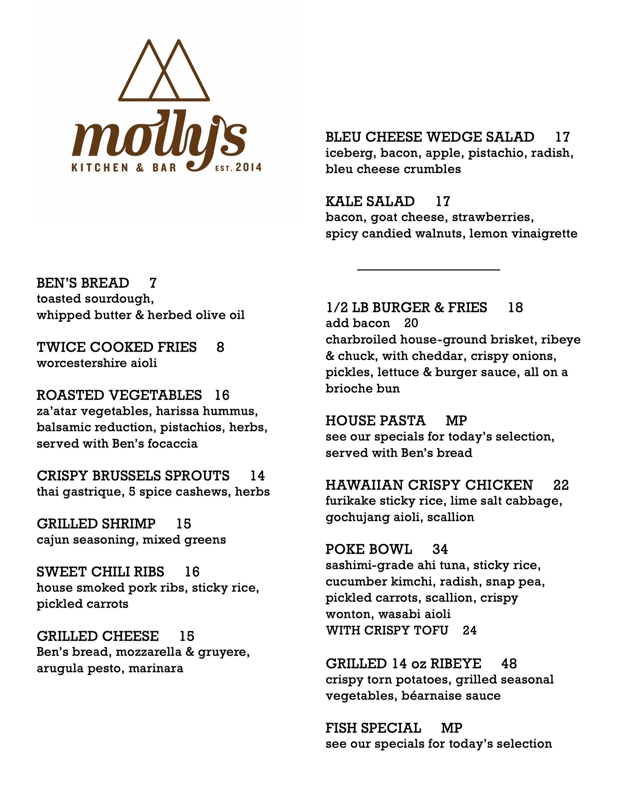Welcome to Molly's Kitchen & Bar — Molly's Kitchen & Bar