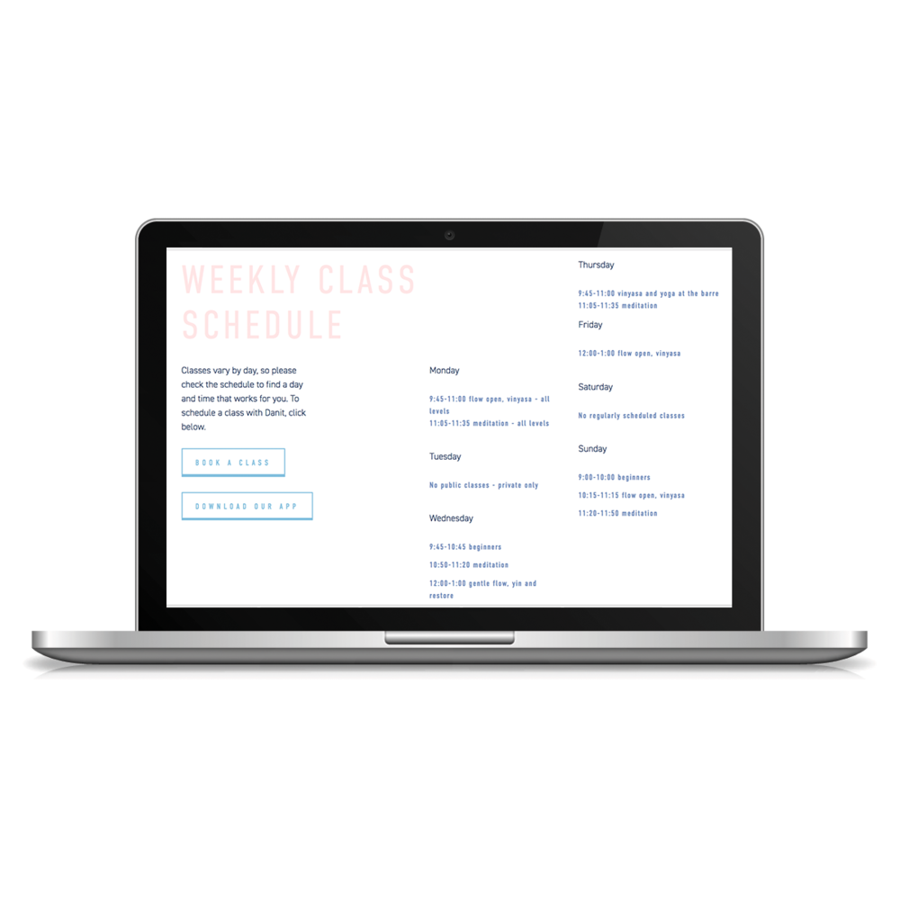 Yoga by Danit — June Mango® Design | Go Live in 5® Web Design