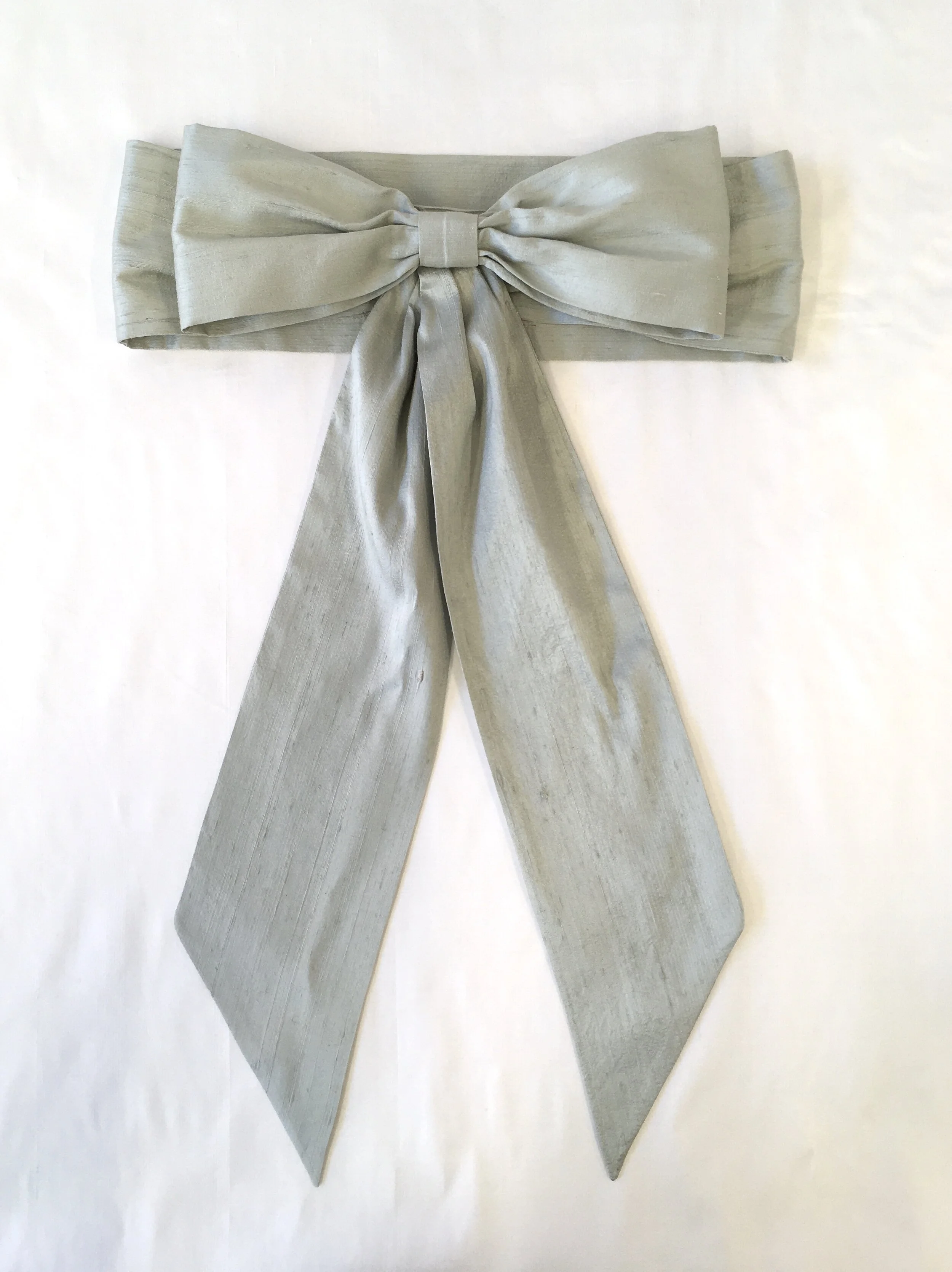 Little Bevan fixed bow silk flower girl sash - Little Bevan silk ...