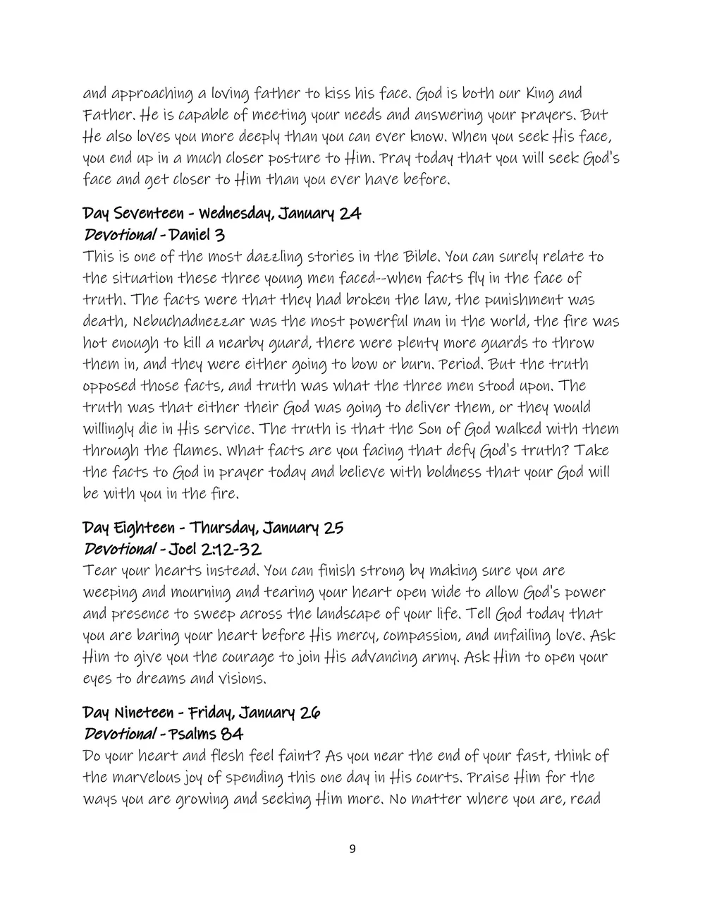 2024 - Daniel Fast Devotional — Bethel Evangel Community Church